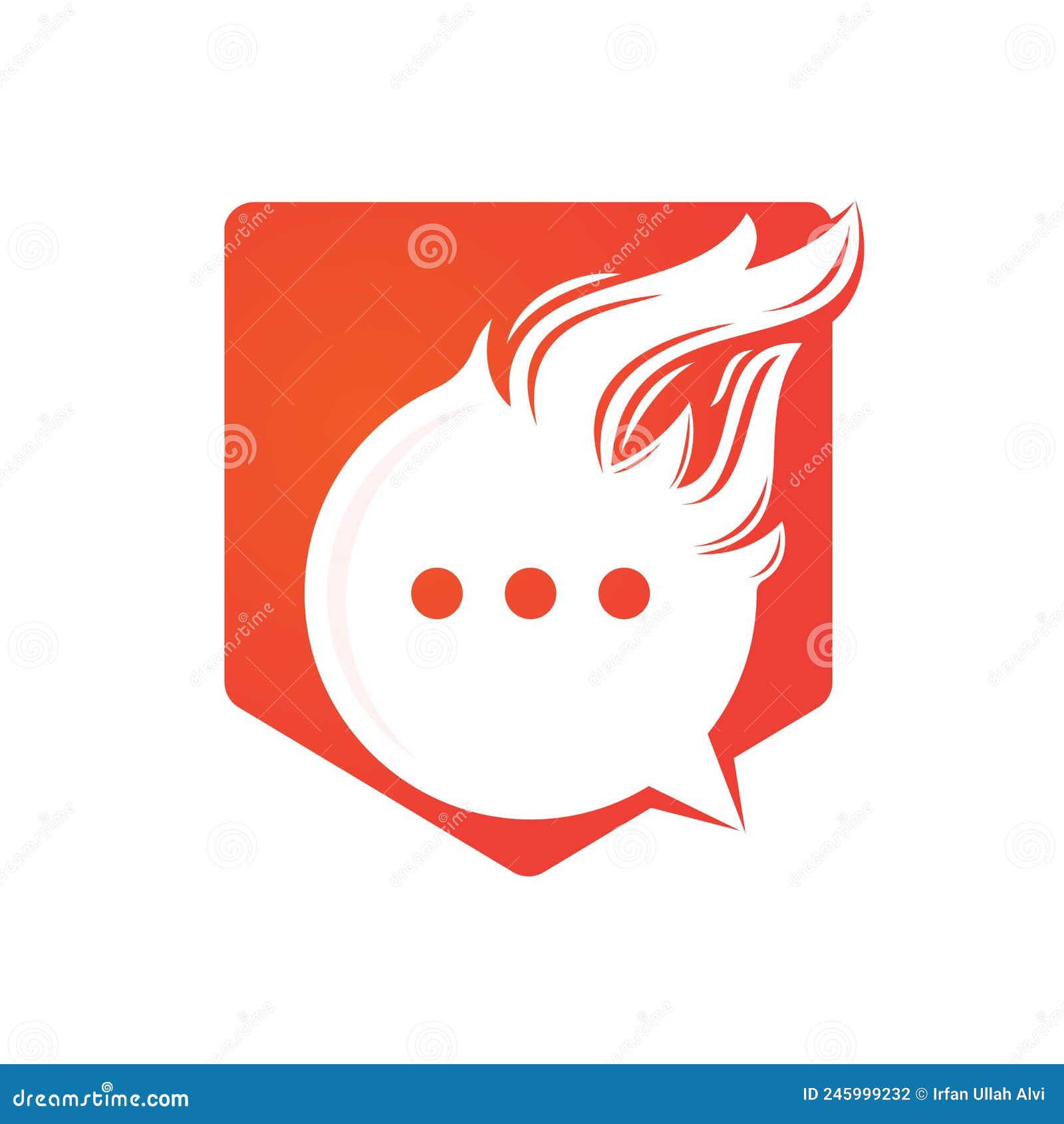 Fire Chat Vector Logo Design. Flame Talk Logo Design. Stock Vector ...