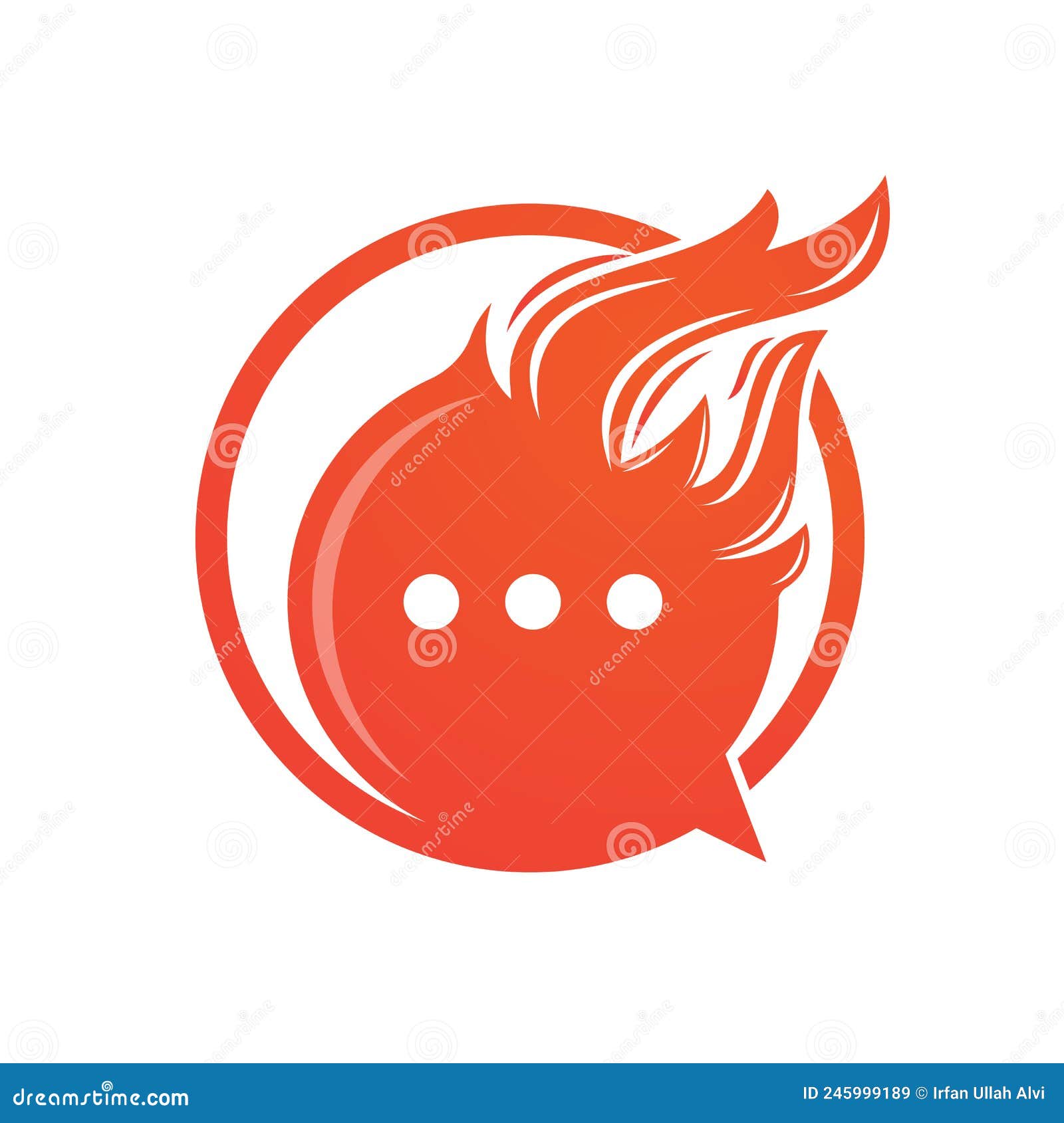 Fire Chat Vector Logo Design. Flame Talk Logo Design. Stock Vector ...