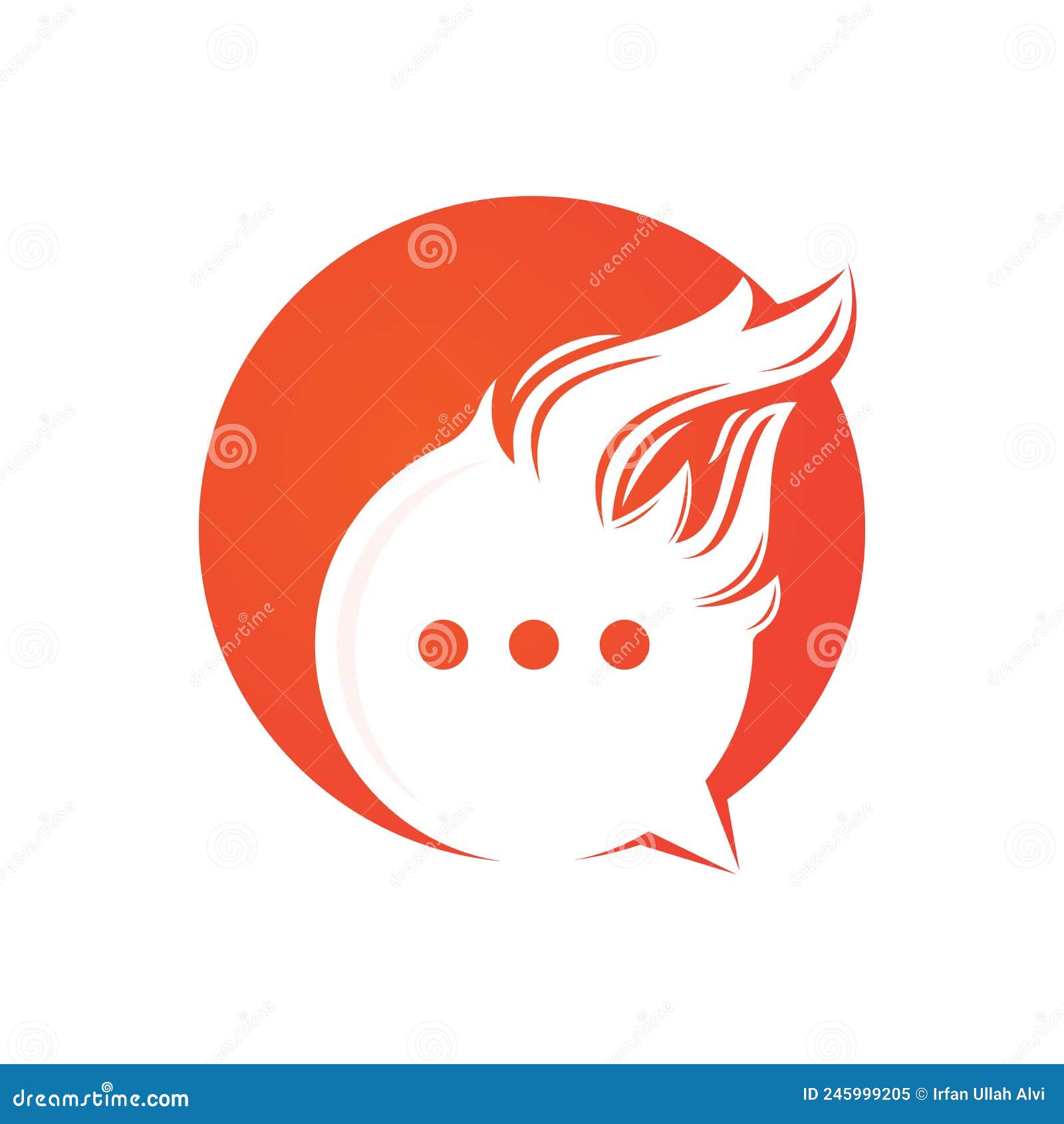 Fire Chat Vector Logo Design. Flame Talk Logo Design. Stock Vector ...