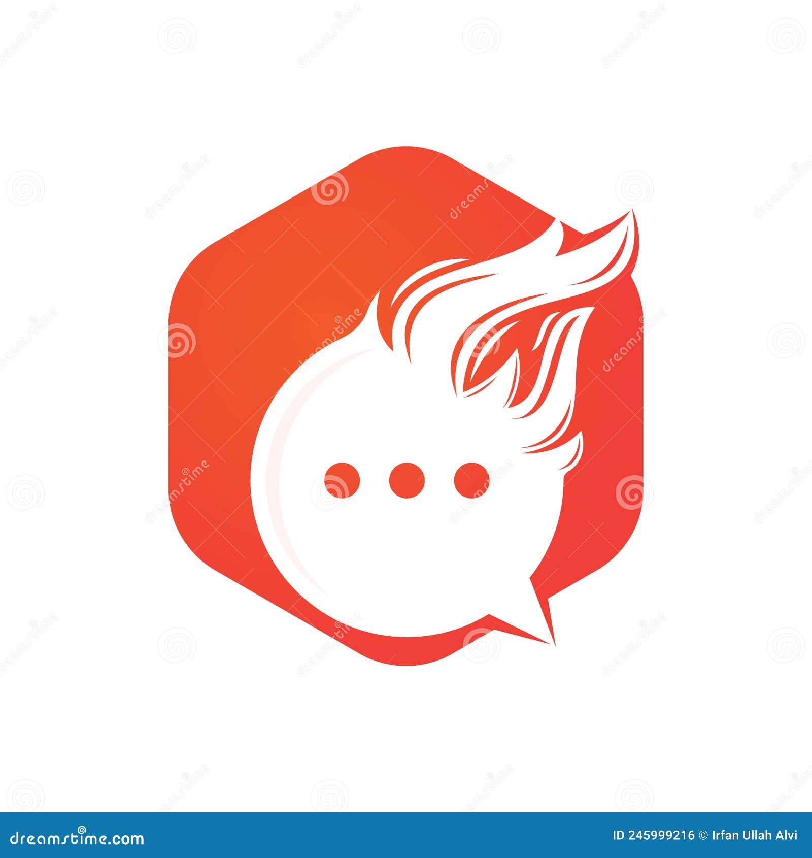 Fire Chat Vector Logo Design. Flame Talk Logo Design. Stock Vector ...