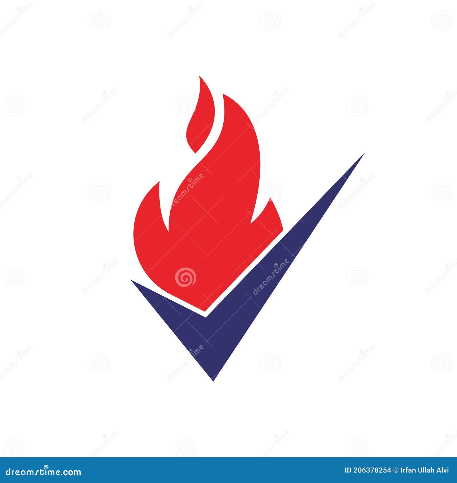 Fire Check Vector Logo Design Template. Stock Vector - Illustration of ...