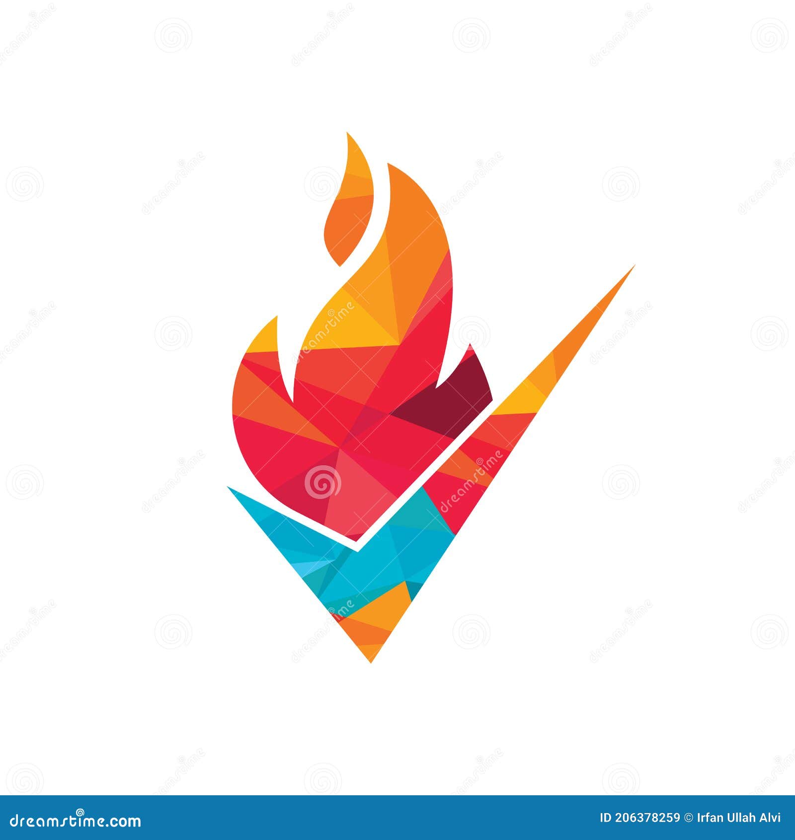 Fire Check Vector Logo Design Template. Stock Vector - Illustration of ...