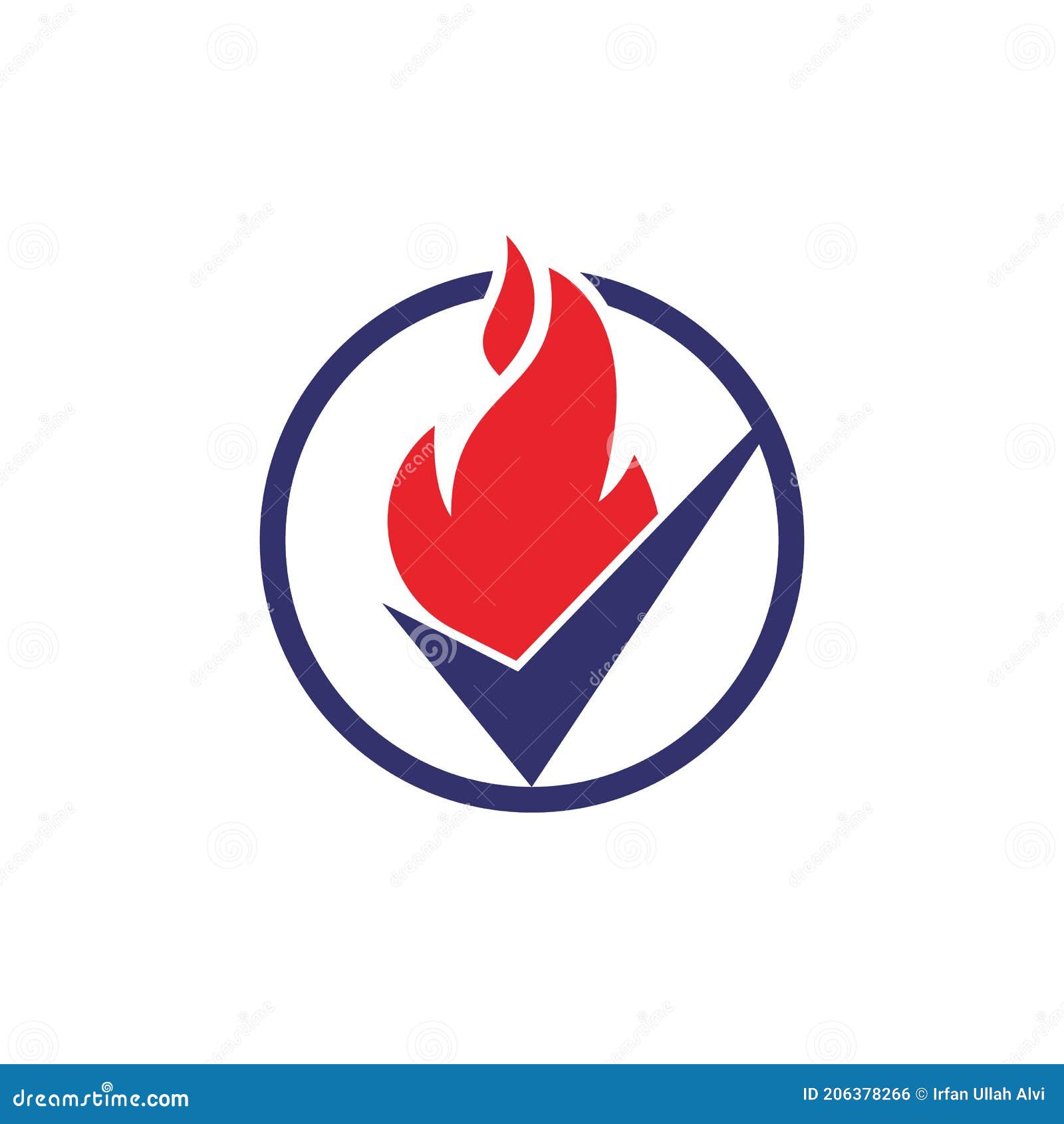 Fire Check Vector Logo Design Template. Stock Vector - Illustration of ...