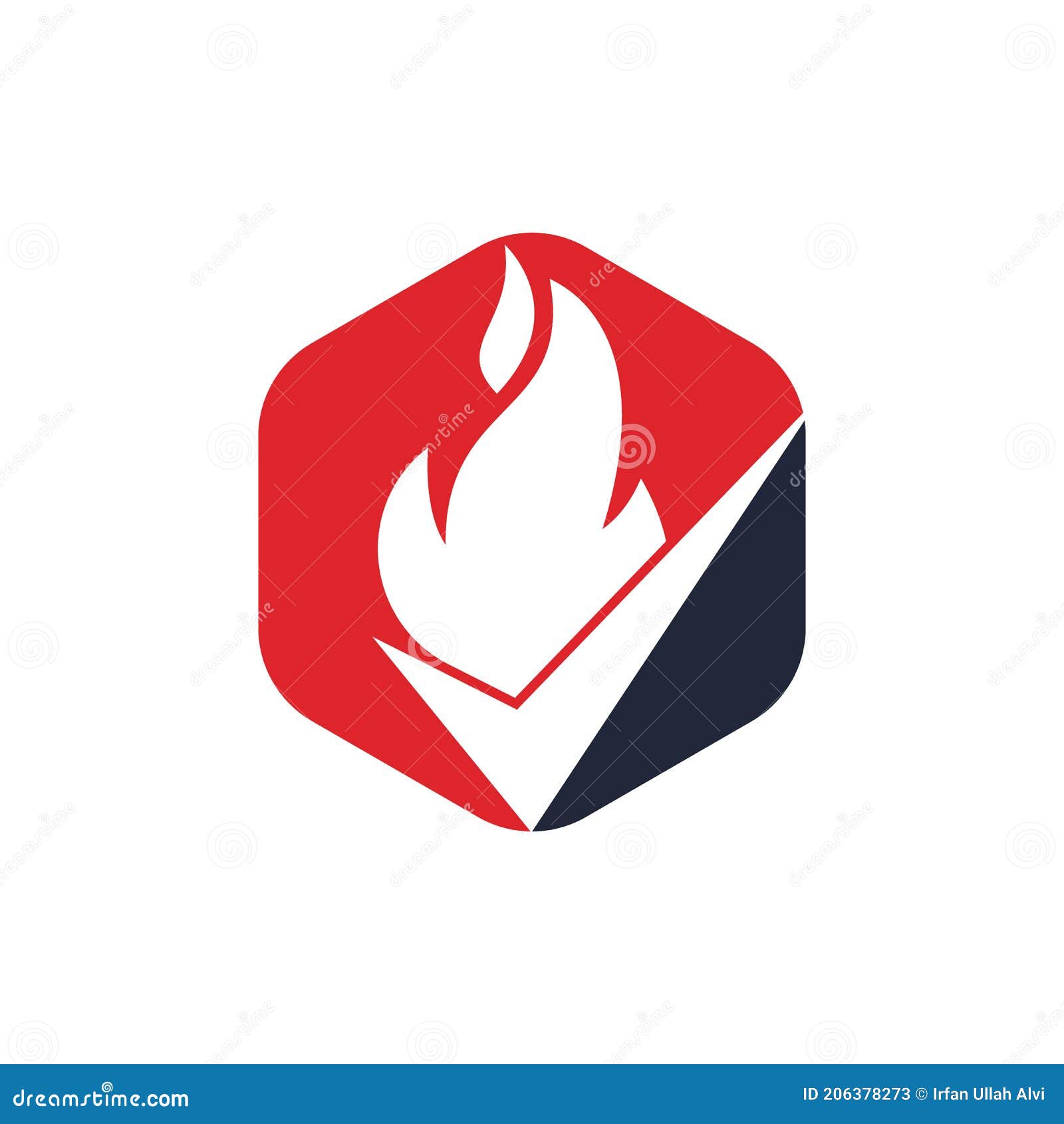 Fire Check Vector Logo Design Template. Stock Vector - Illustration of ...