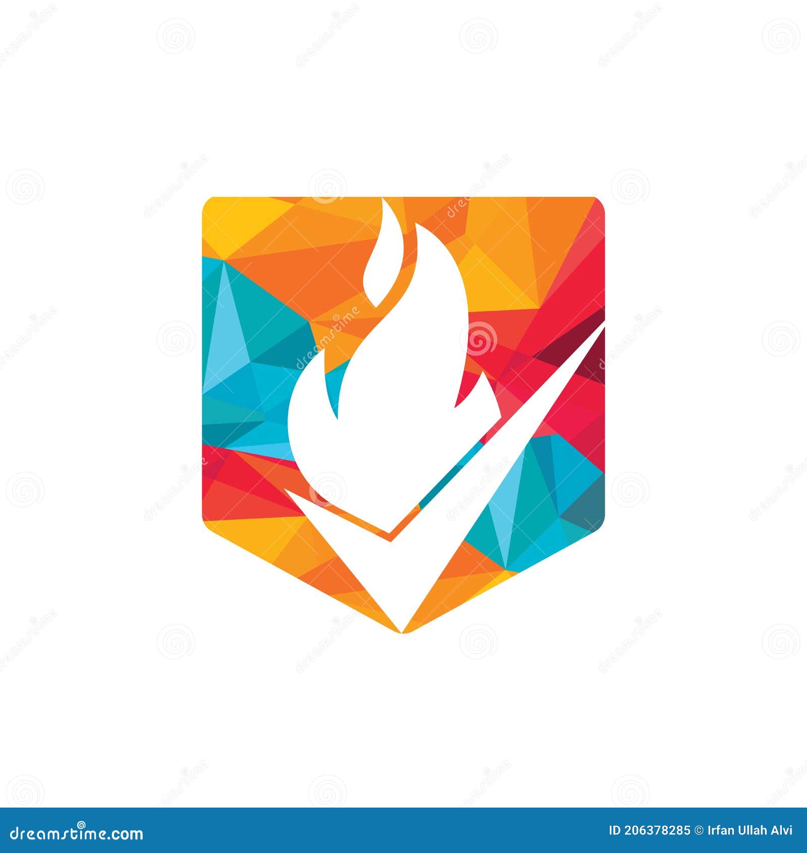 Fire Check Vector Logo Design Template. Stock Vector - Illustration of ...