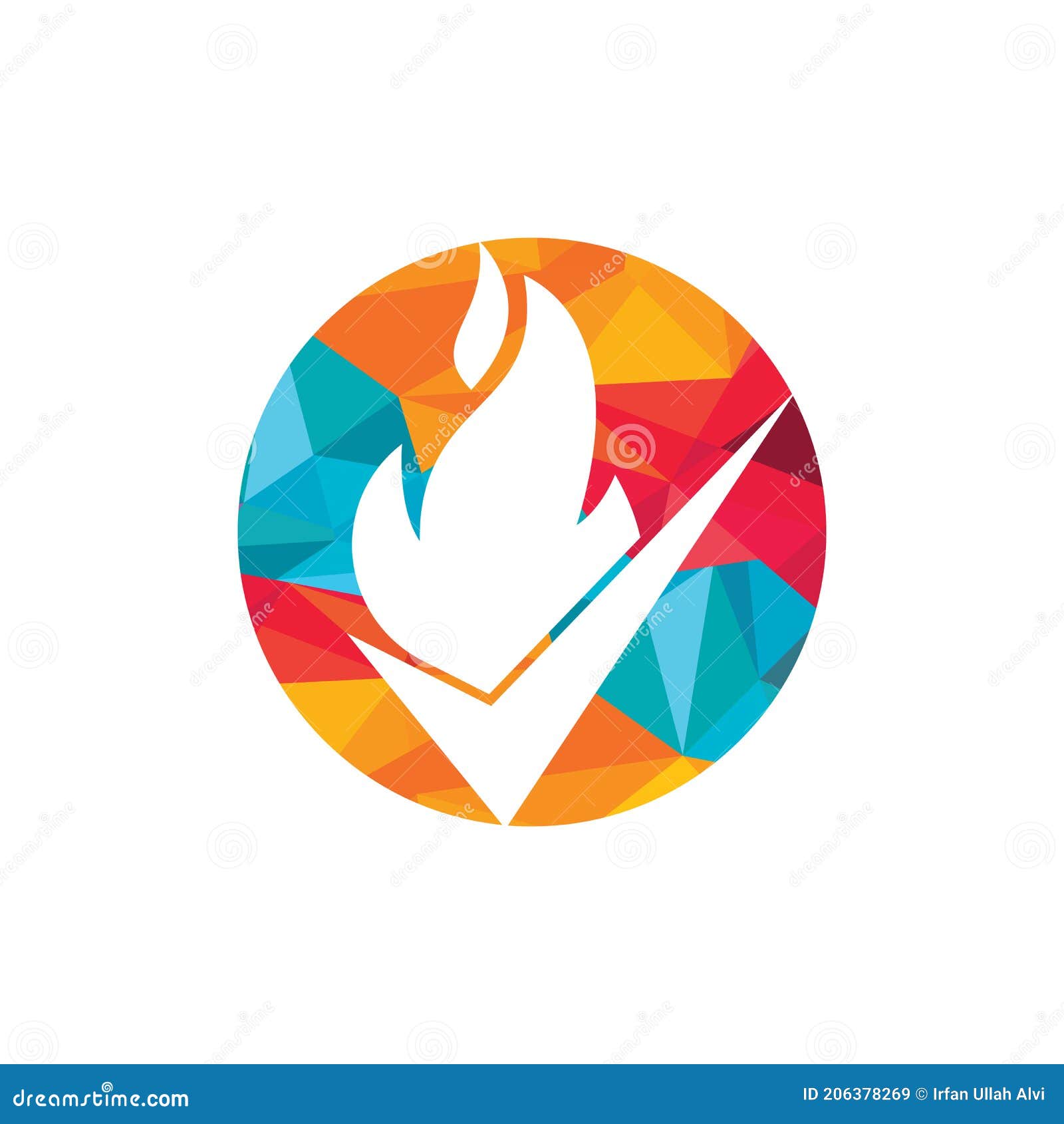 Fire Check Vector Logo Design Template. Stock Vector - Illustration of ...