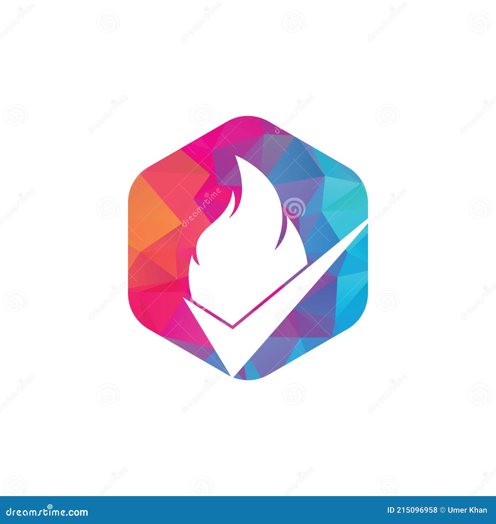 Fire Check Vector Logo Design Template. Stock Vector - Illustration of ...