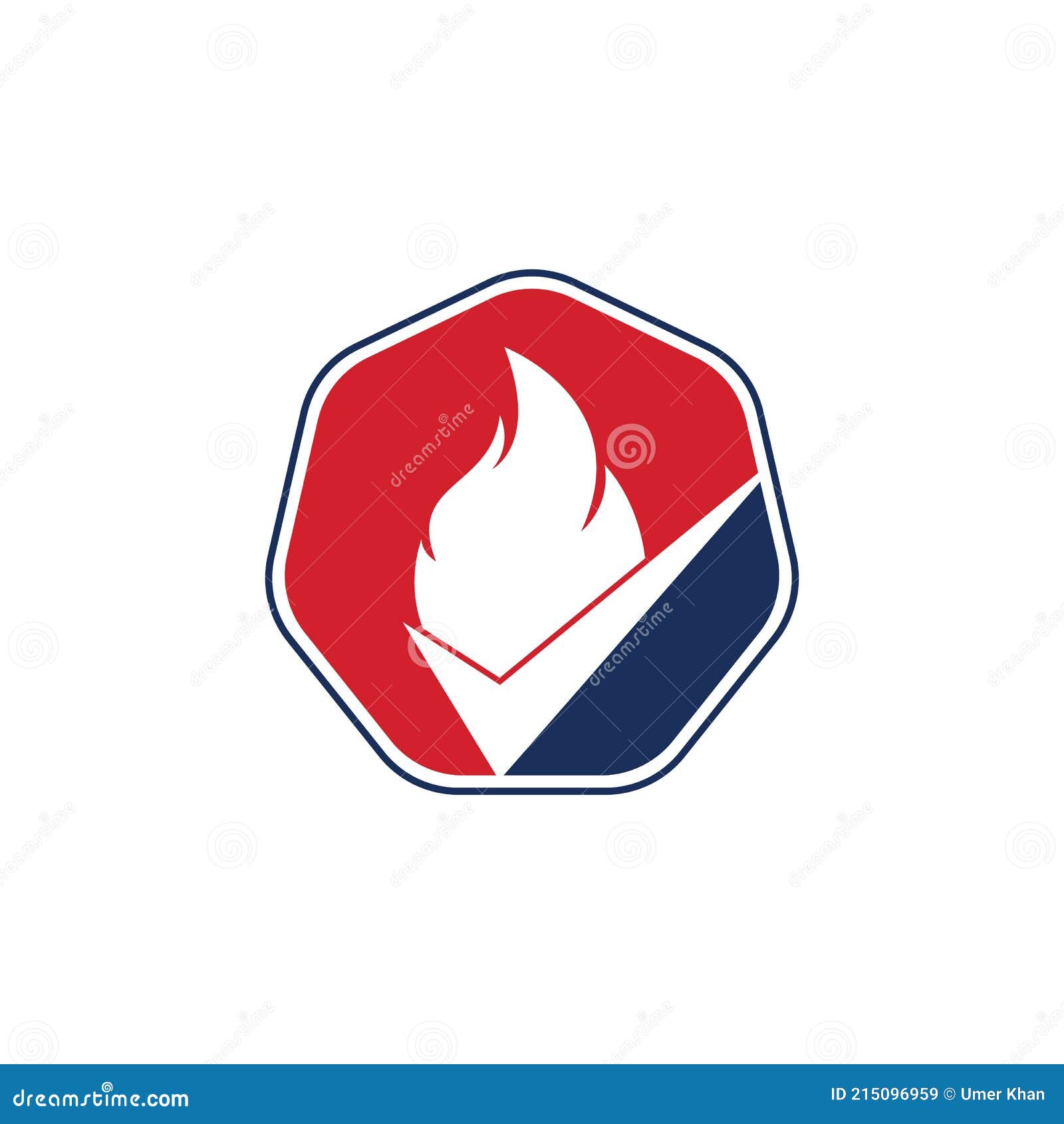 Fire Check Vector Logo Design Template. Stock Vector - Illustration of ...