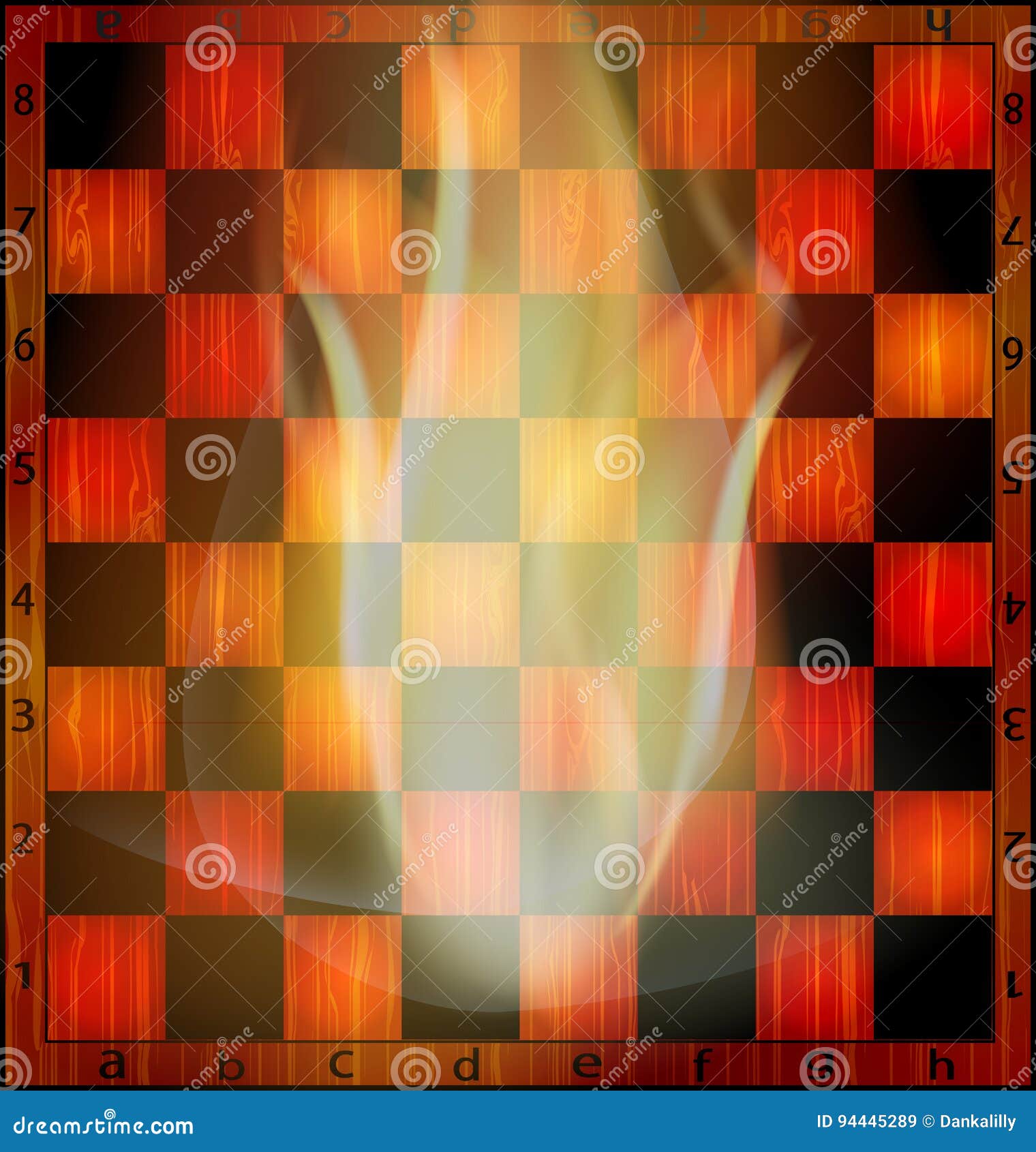 Fire and chessboard stock vector. Illustration of chess - 94445289