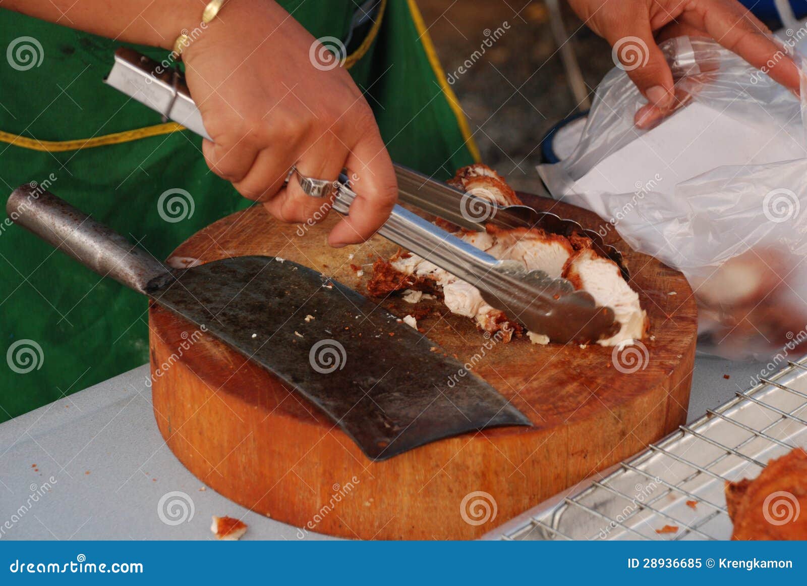 Fire chicken stock image. Image of knife, foot, pinch - 28936685