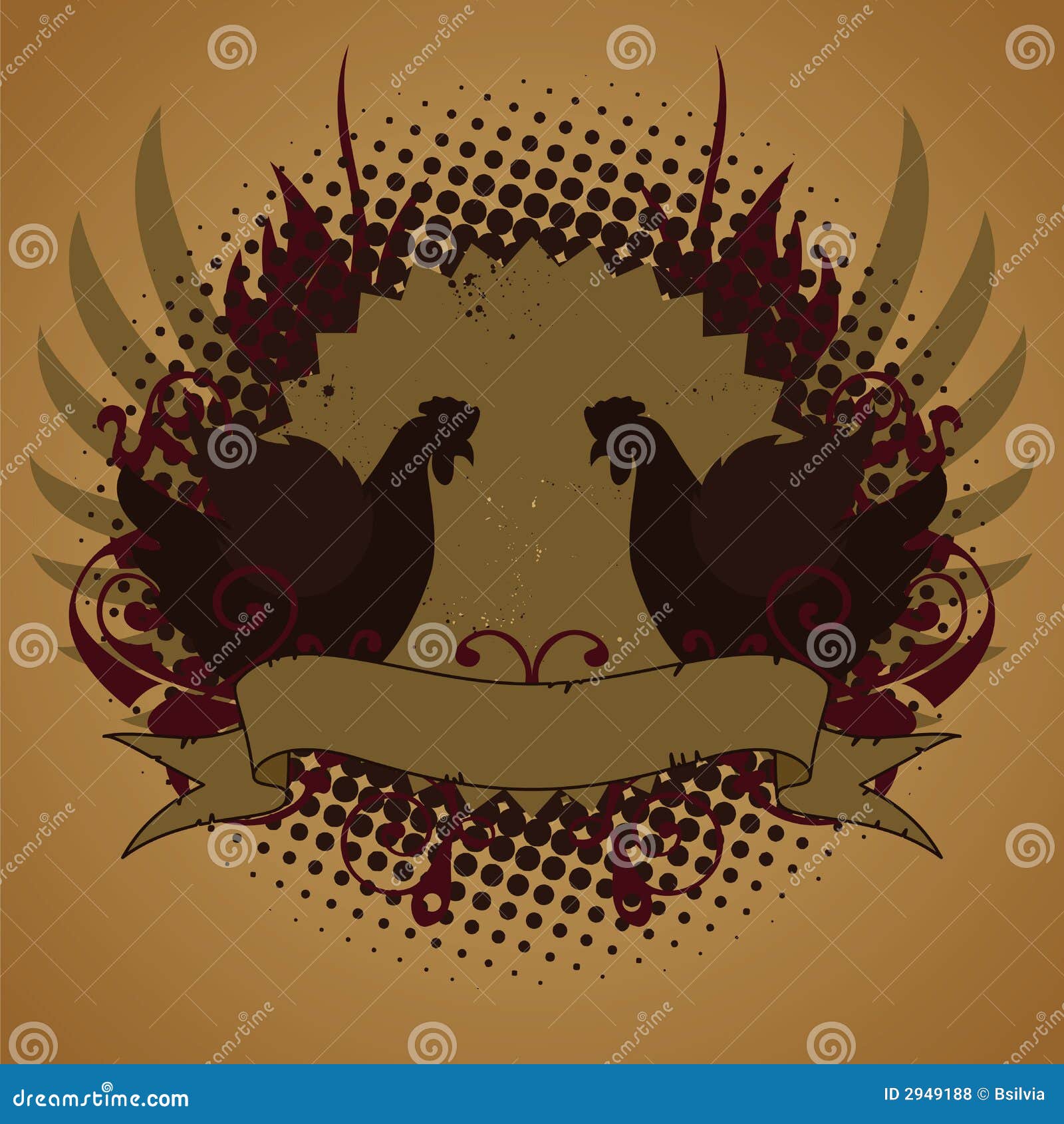 Fire chickens, emblem stock vector. Illustration of grunge - 2949188