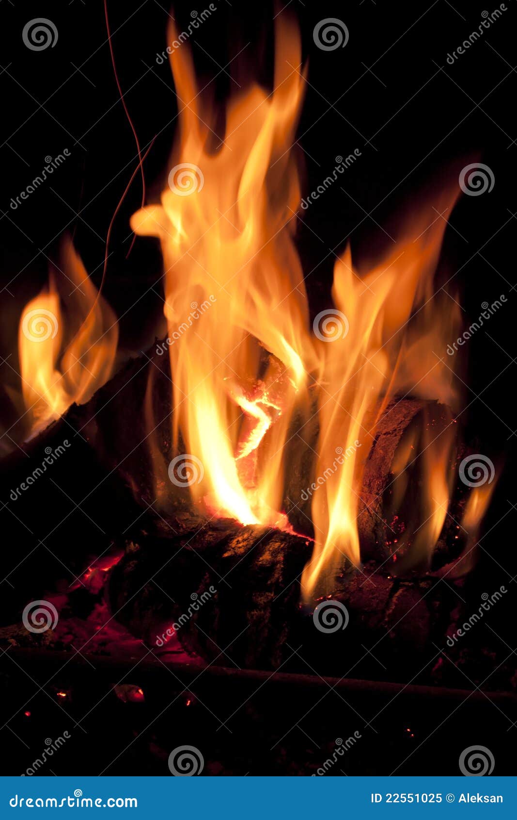 Fire in chimney. stock image. Image of horizontal, dynamic - 22551025