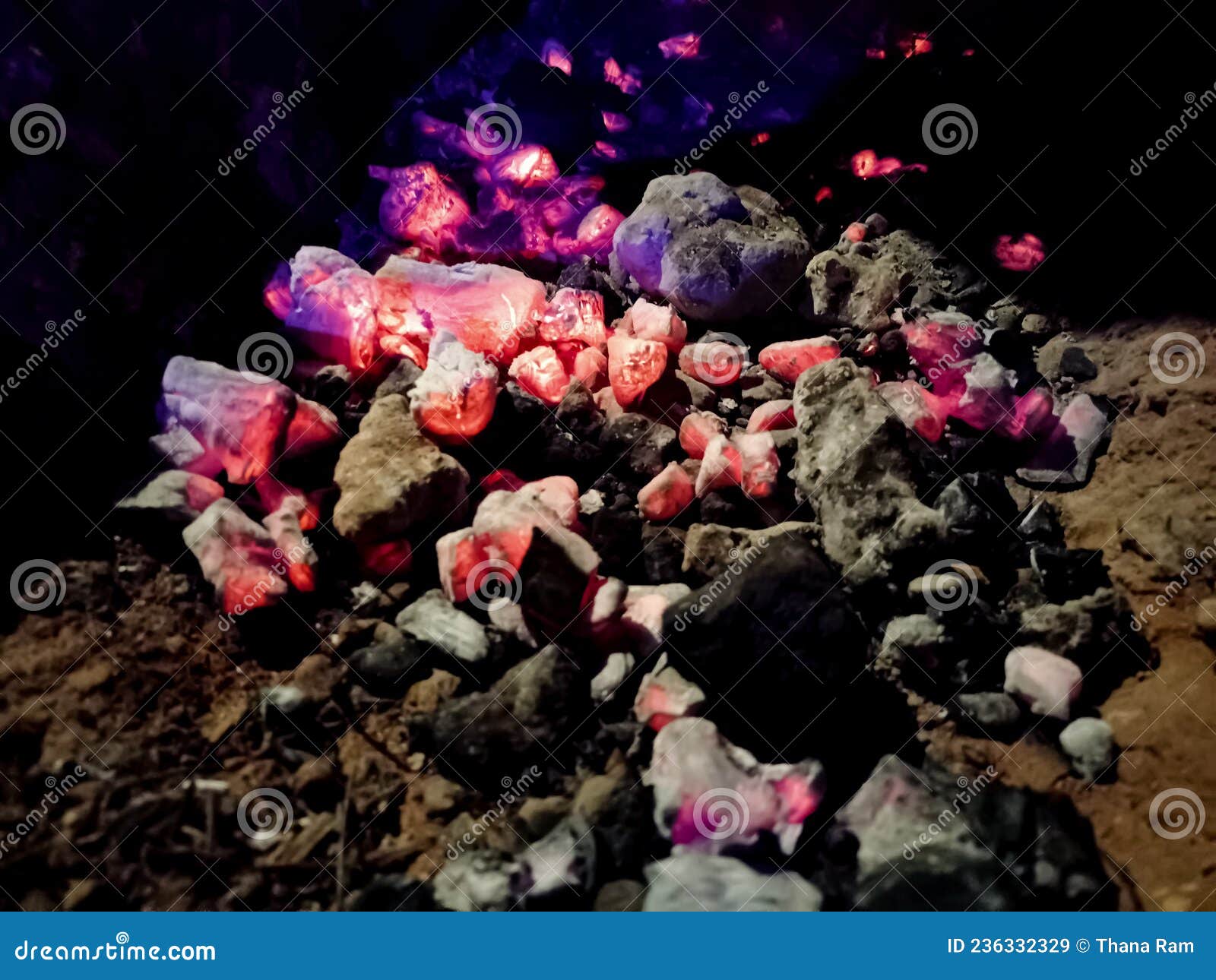 Burning Fire Cinder in the Winter Night Stock Image - Image of campfire ...