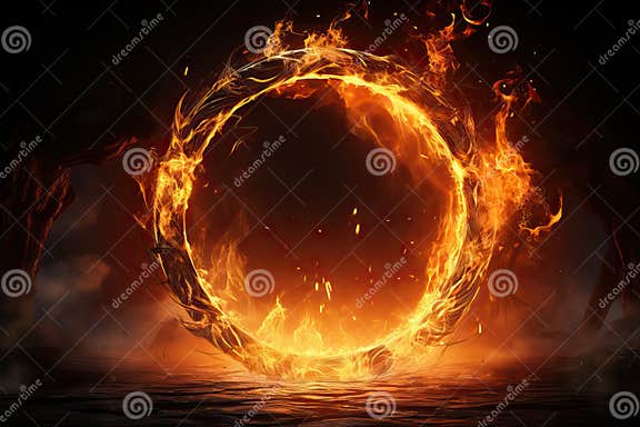 Fire circle stock image. Image of hell, passion, yellow - 302193599