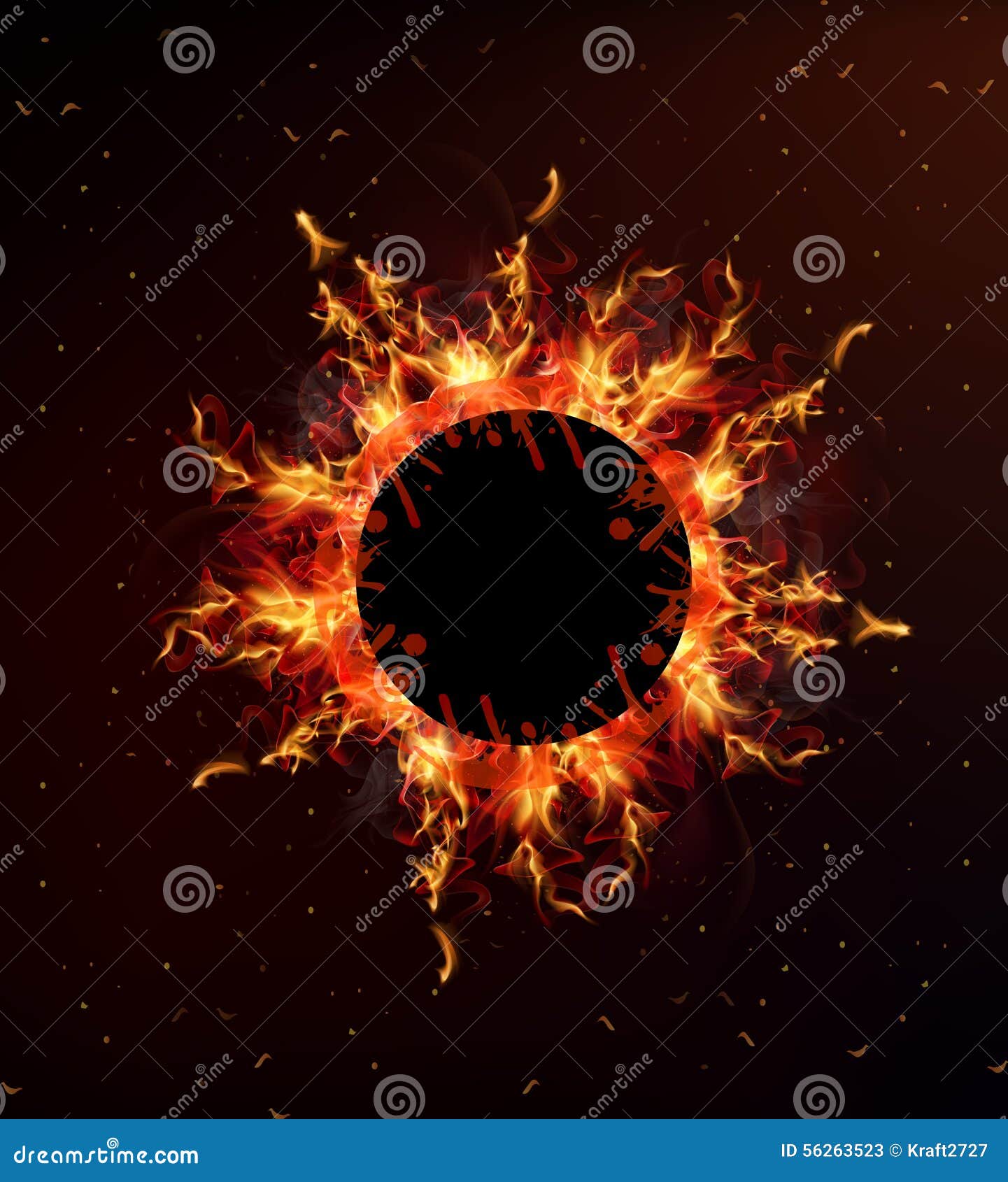 Fire Circle stock vector. Illustration of background - 56263523