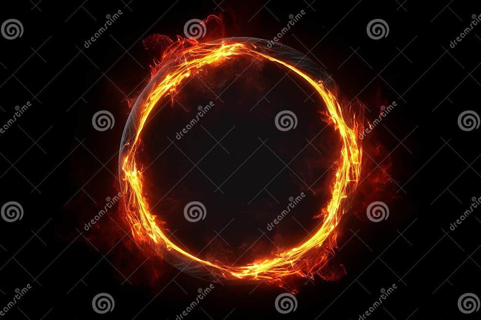 Fire Circle Frame. Generate Ai Stock Illustration - Illustration of ...