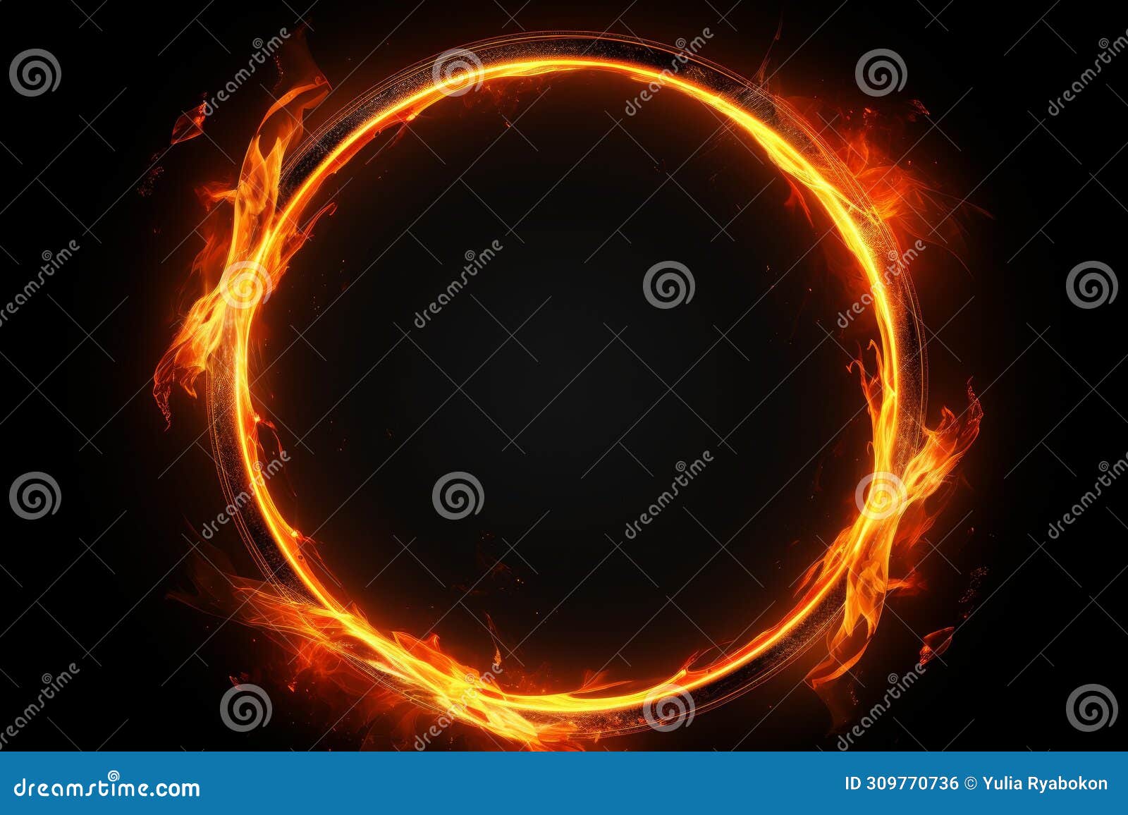 Fire Circle Frame Ring. Generate Ai Stock Illustration - Illustration ...