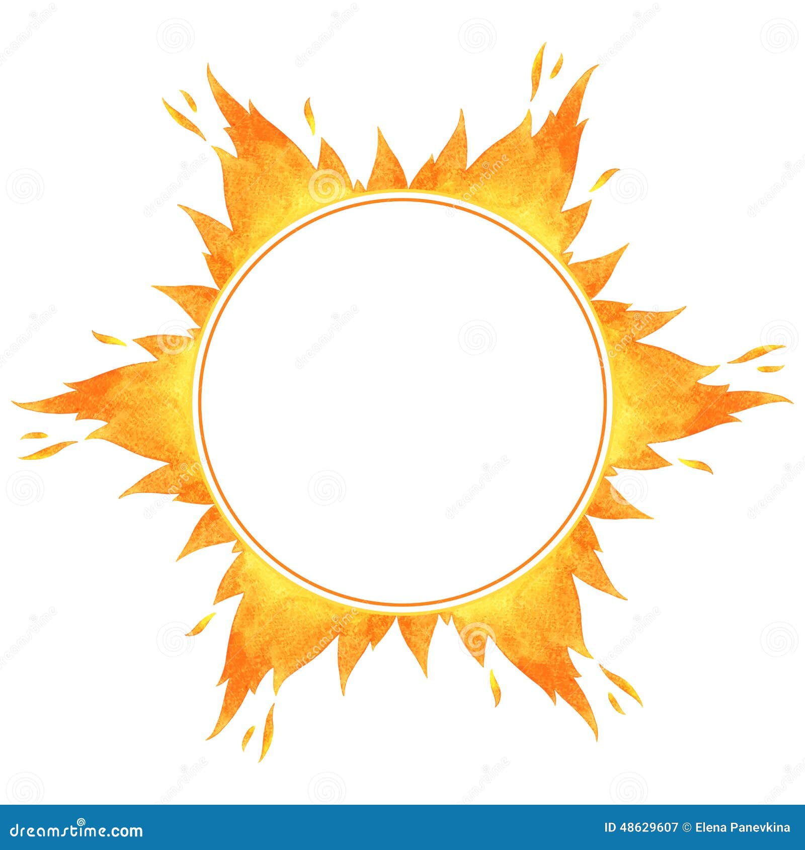 Fire circle frame stock vector. Illustration of light - 48629607