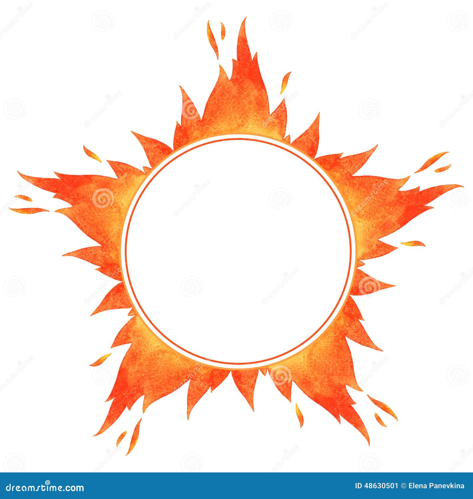Fire circle frame stock vector. Illustration of decorative - 48630501