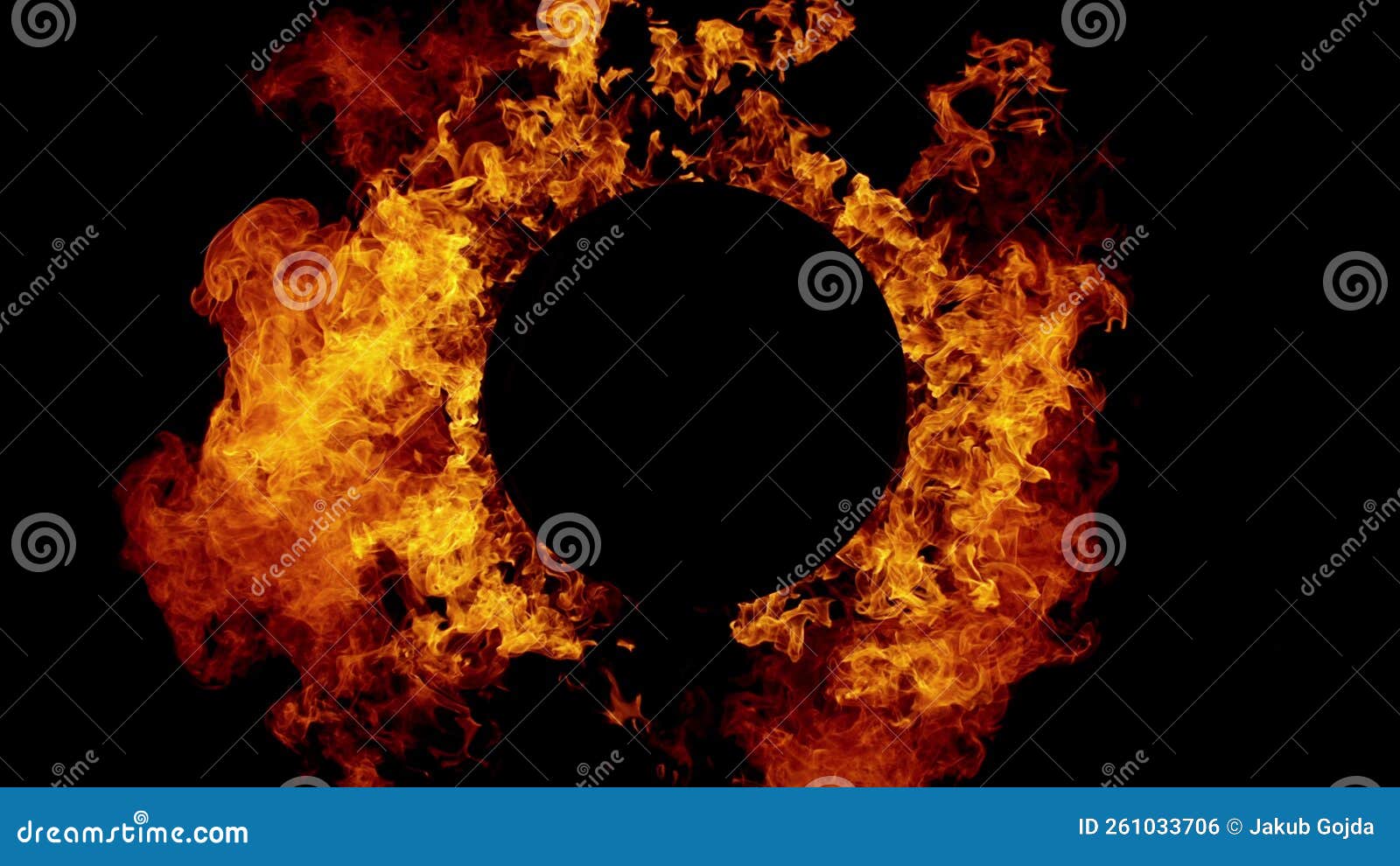 Fire Circle with Free Space for Text Stock Photo - Image of blazing ...