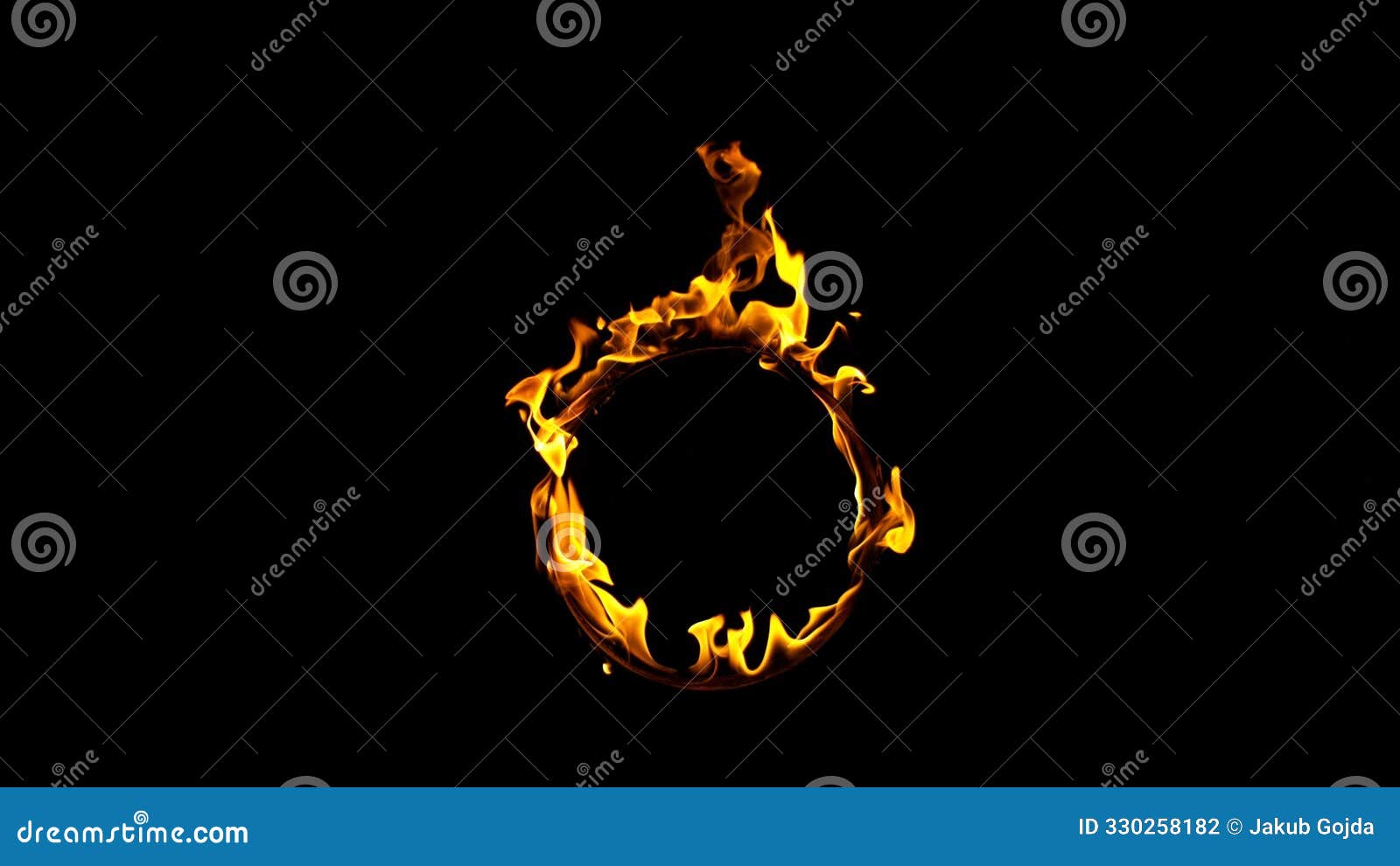 Fire Circle Isolated on Black Background Stock Photo - Image of danger ...
