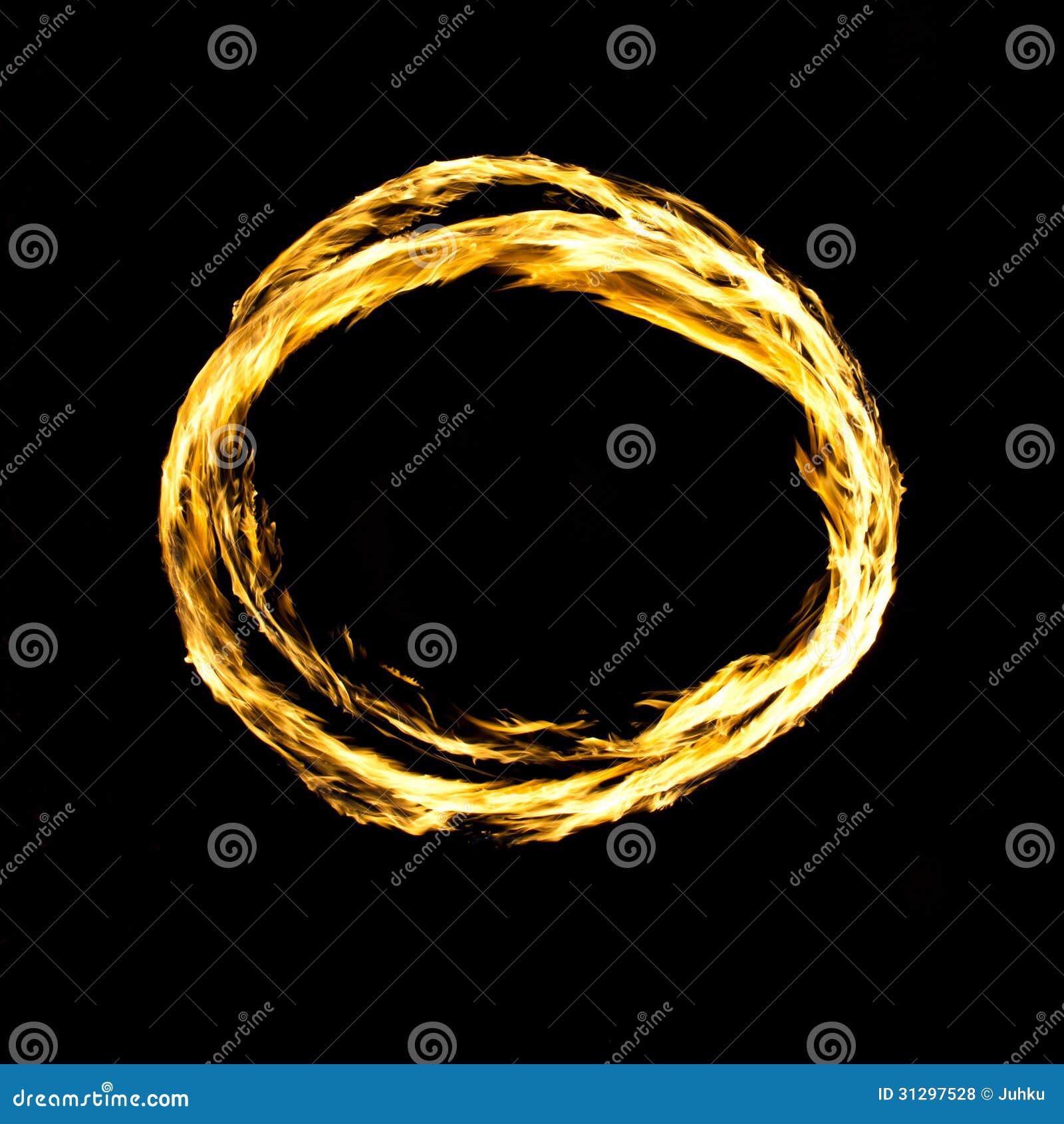 Fire Circle Isolated on Black Stock Photo - Image of glowing, light ...