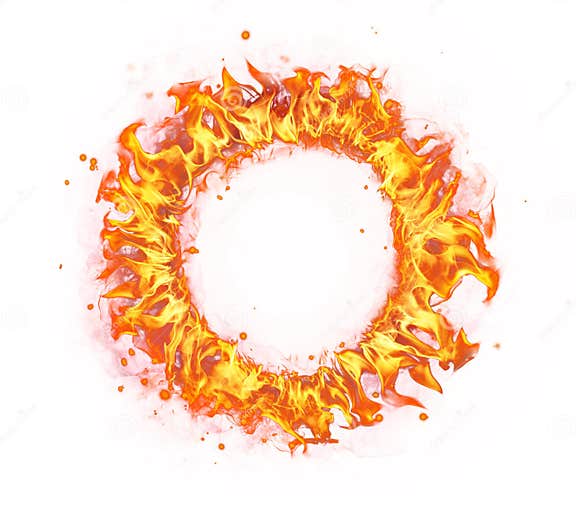 Fire Circle Isolated on White Background Stock Image - Image of burn ...