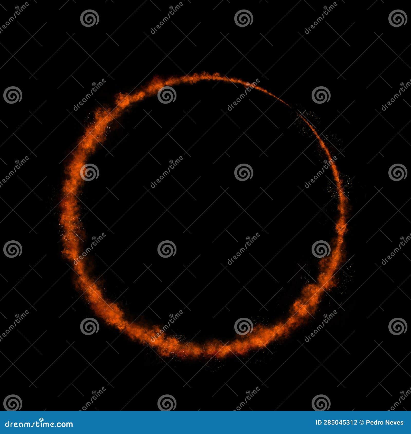 Fire Circle. Ring of Fire Flame. Round Fiery Frame Stock Photo - Image ...