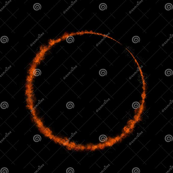 Fire Circle. Ring of Fire Flame. Round Fiery Frame Stock Photo - Image ...