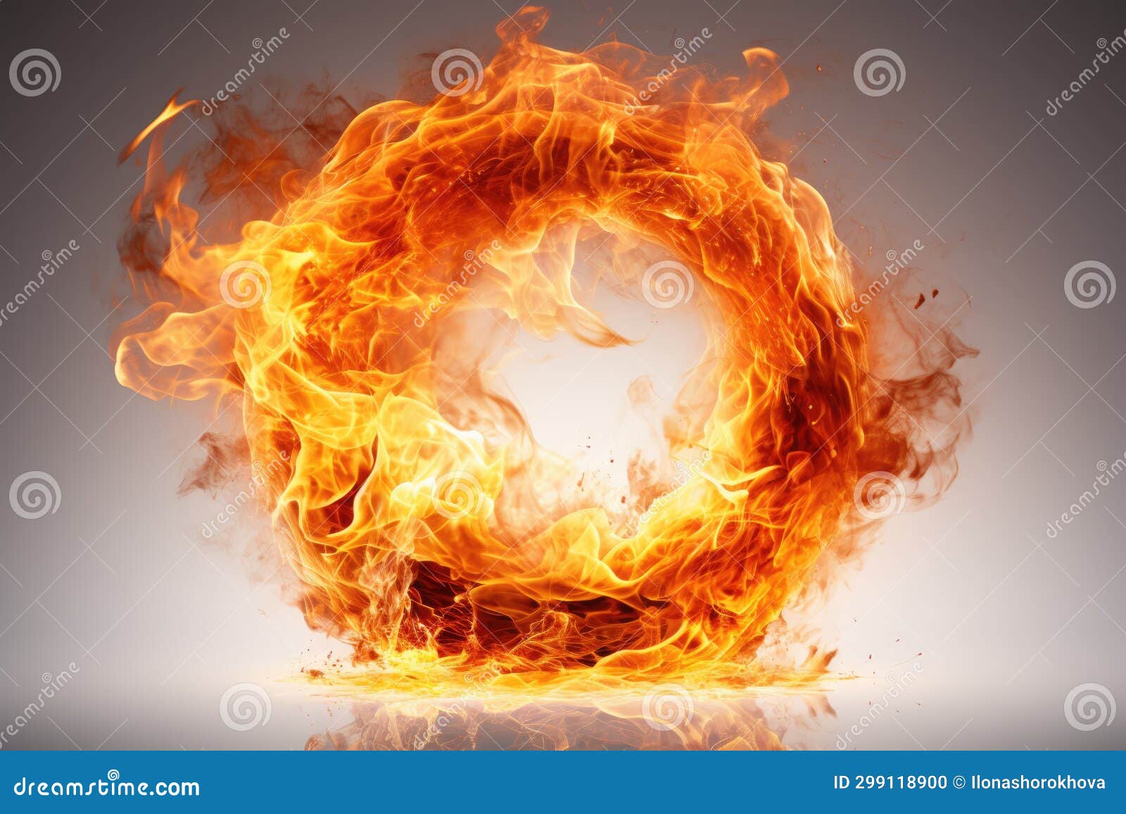 Fire Circle with Space for Text. Isolated on White Background. AI ...