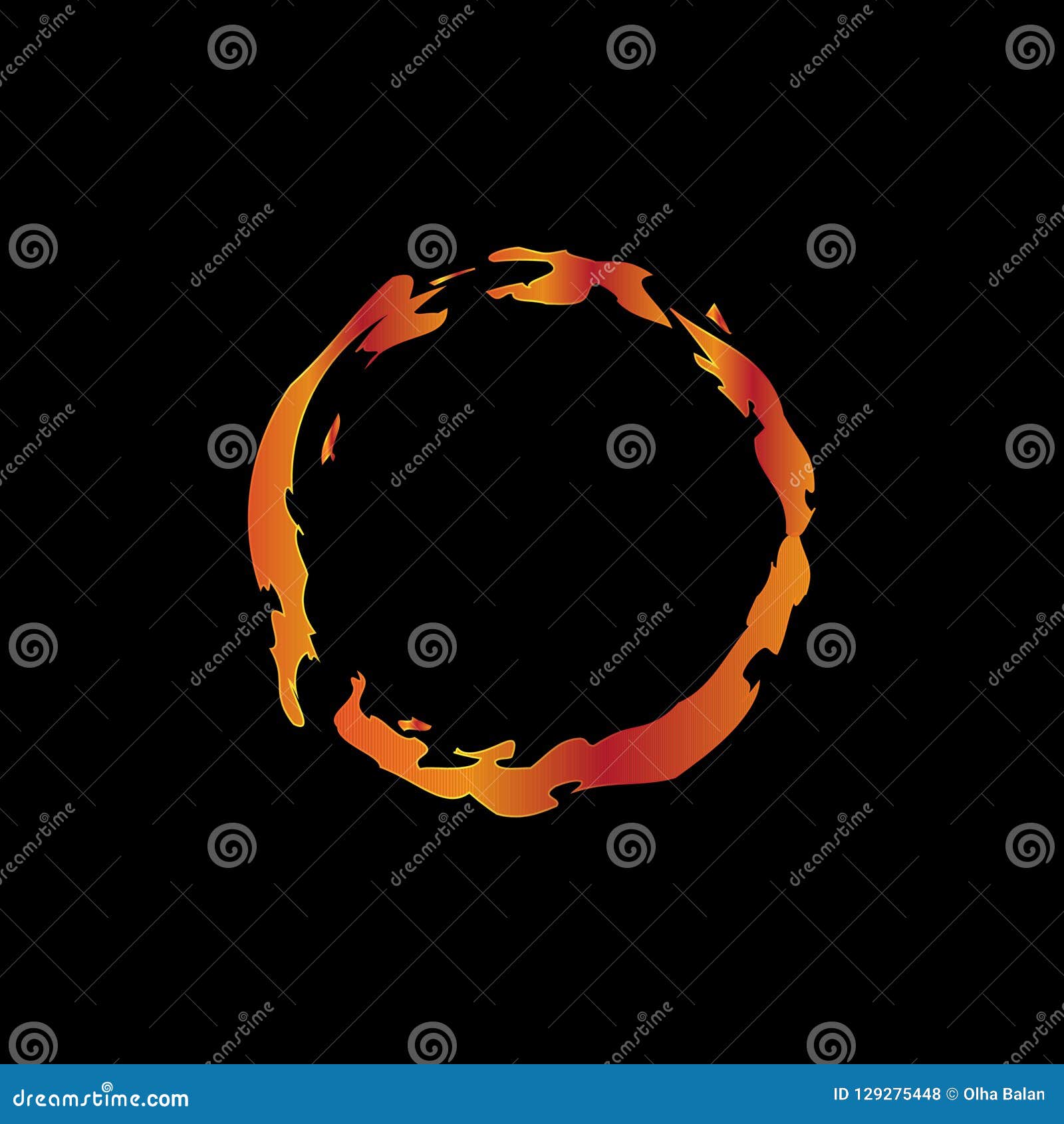 Fire burning circle stock vector. Illustration of logo - 129275448