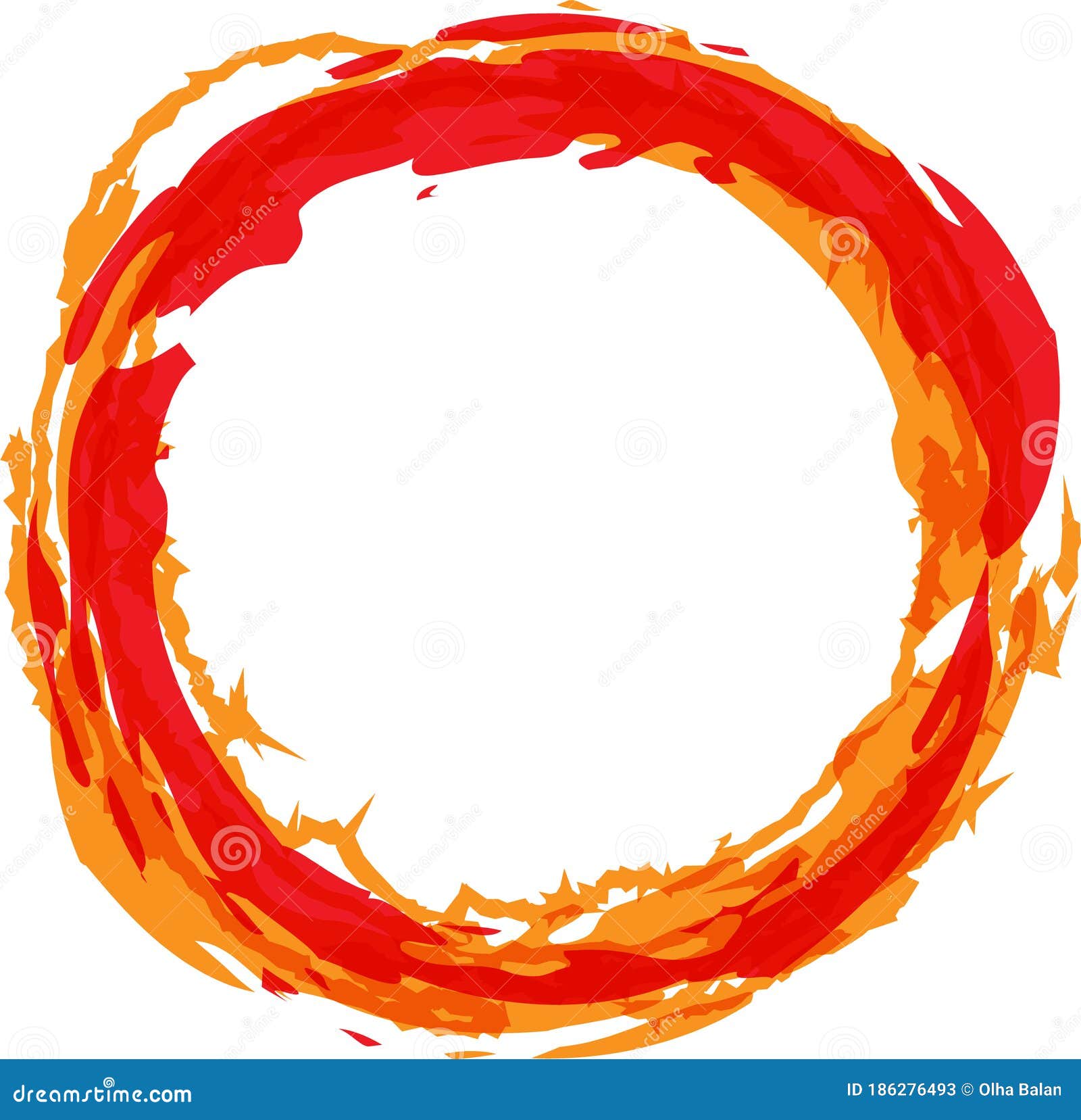 Fire Circle Vector Illustration. Flaming Orange Stock Vector ...