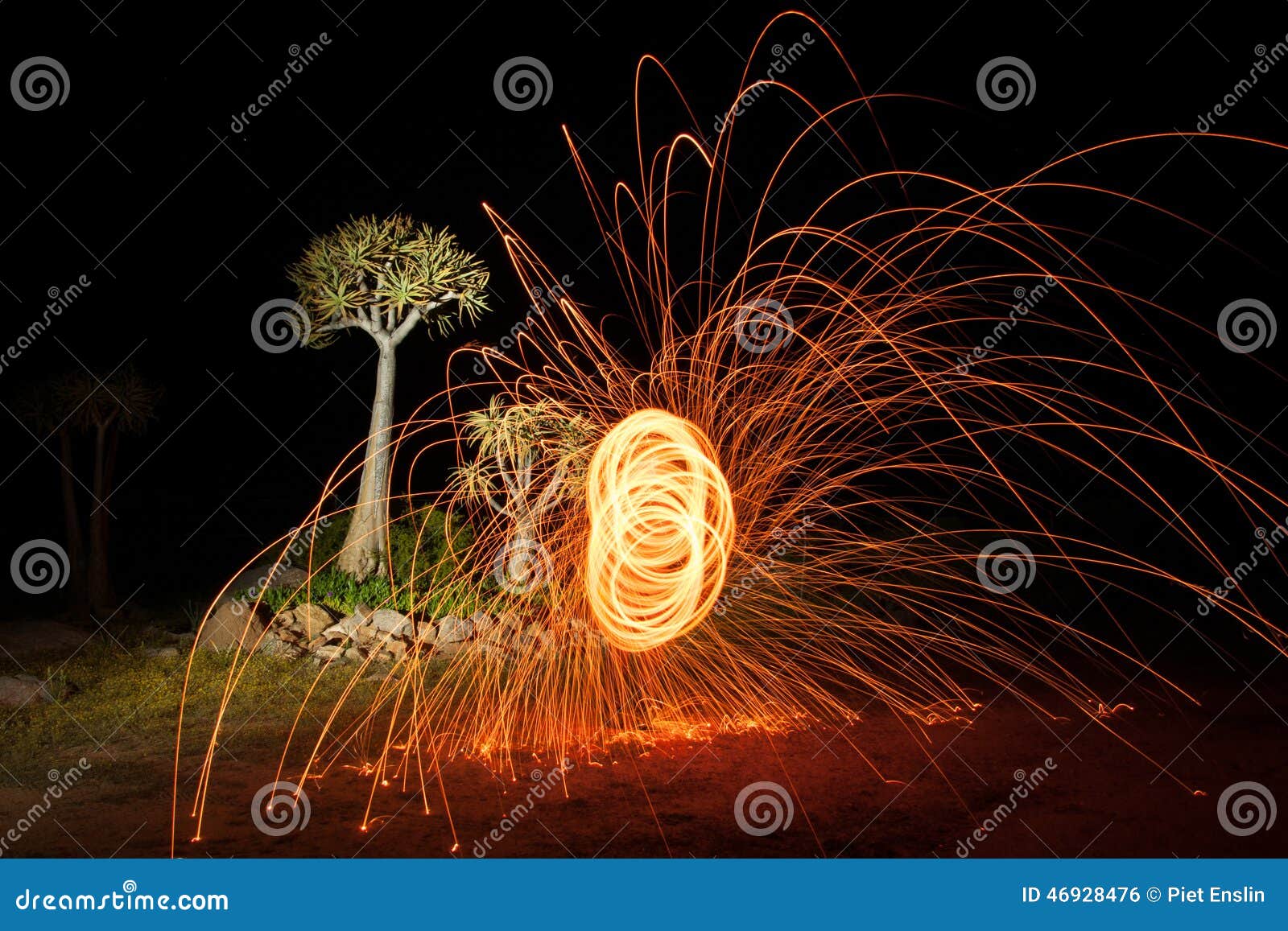 Fire Circles stock photo. Image of tree, lighting, circle - 46928476