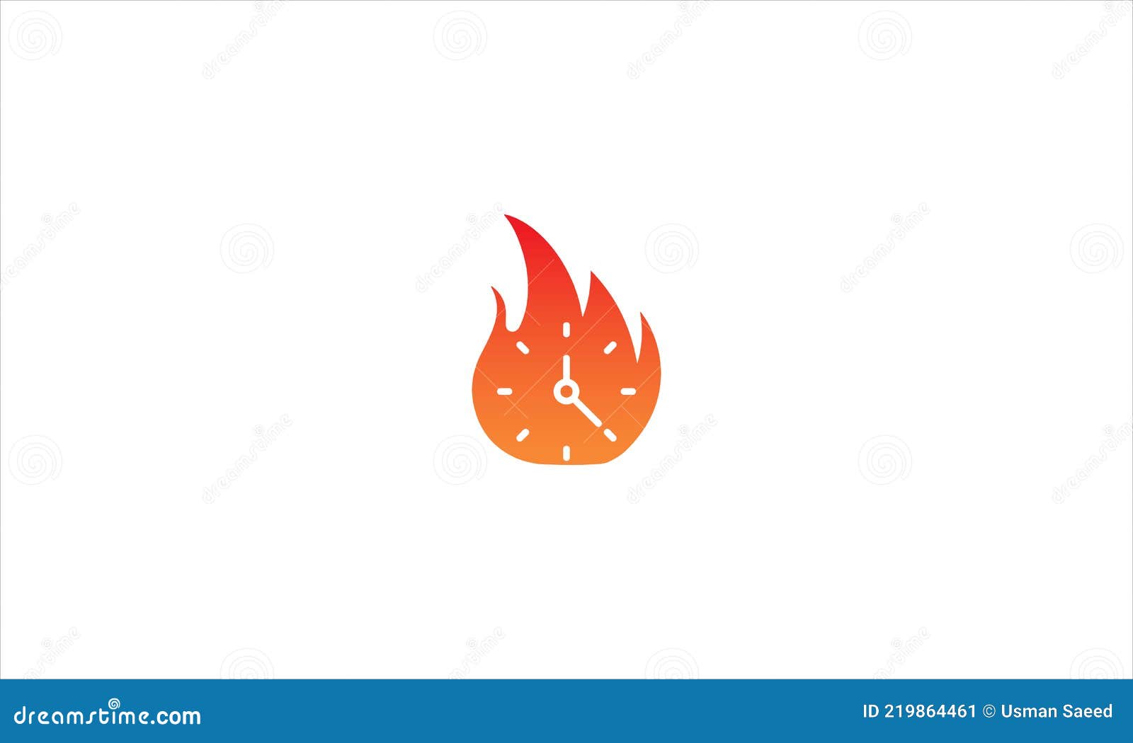 Fire Clock Icon Logo in Flat Design Vector Illustration Symbol Stock ...