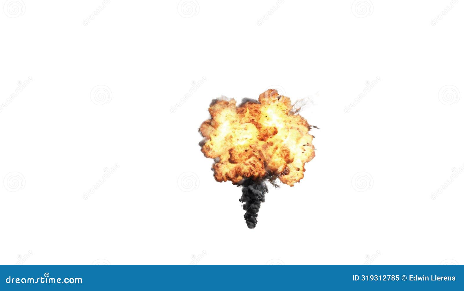 Fire Cloud Explosion Flashes and Smoke, Stock Illustration ...