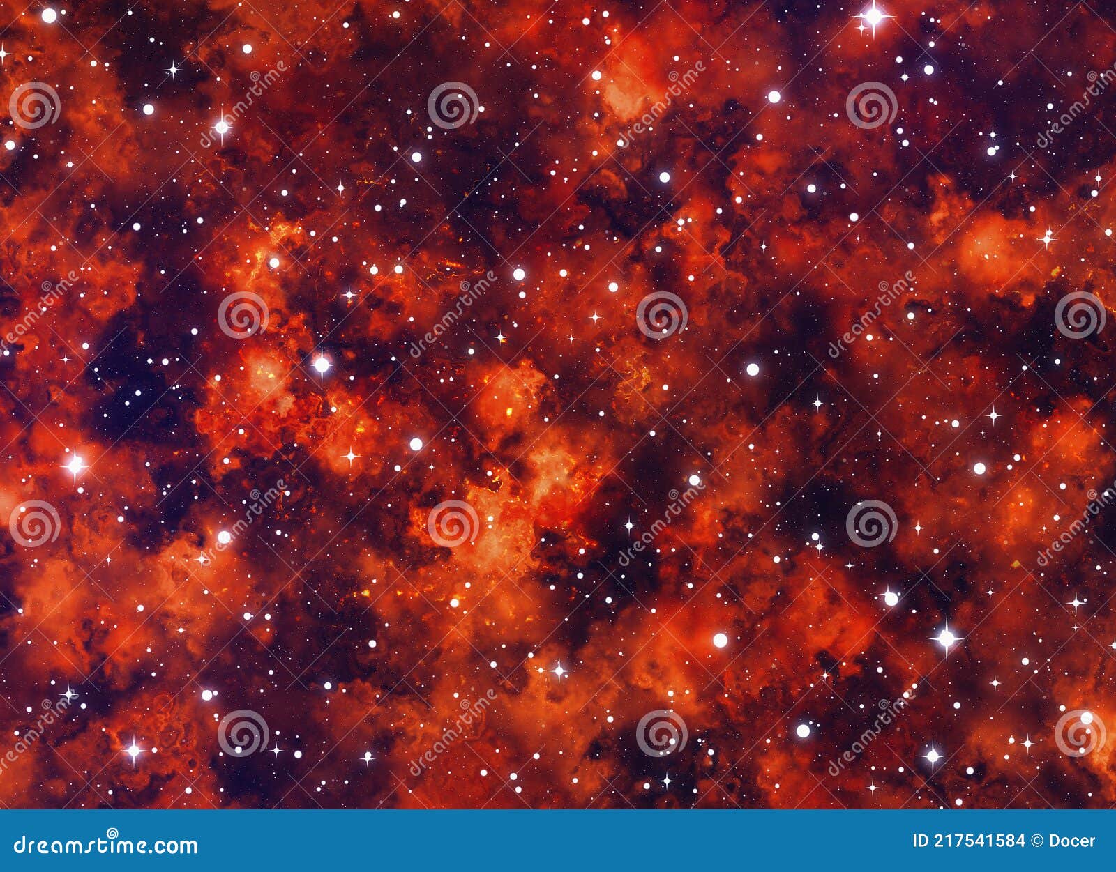 Fire Clouds on the Background of the Starry Sky Stock Illustration ...