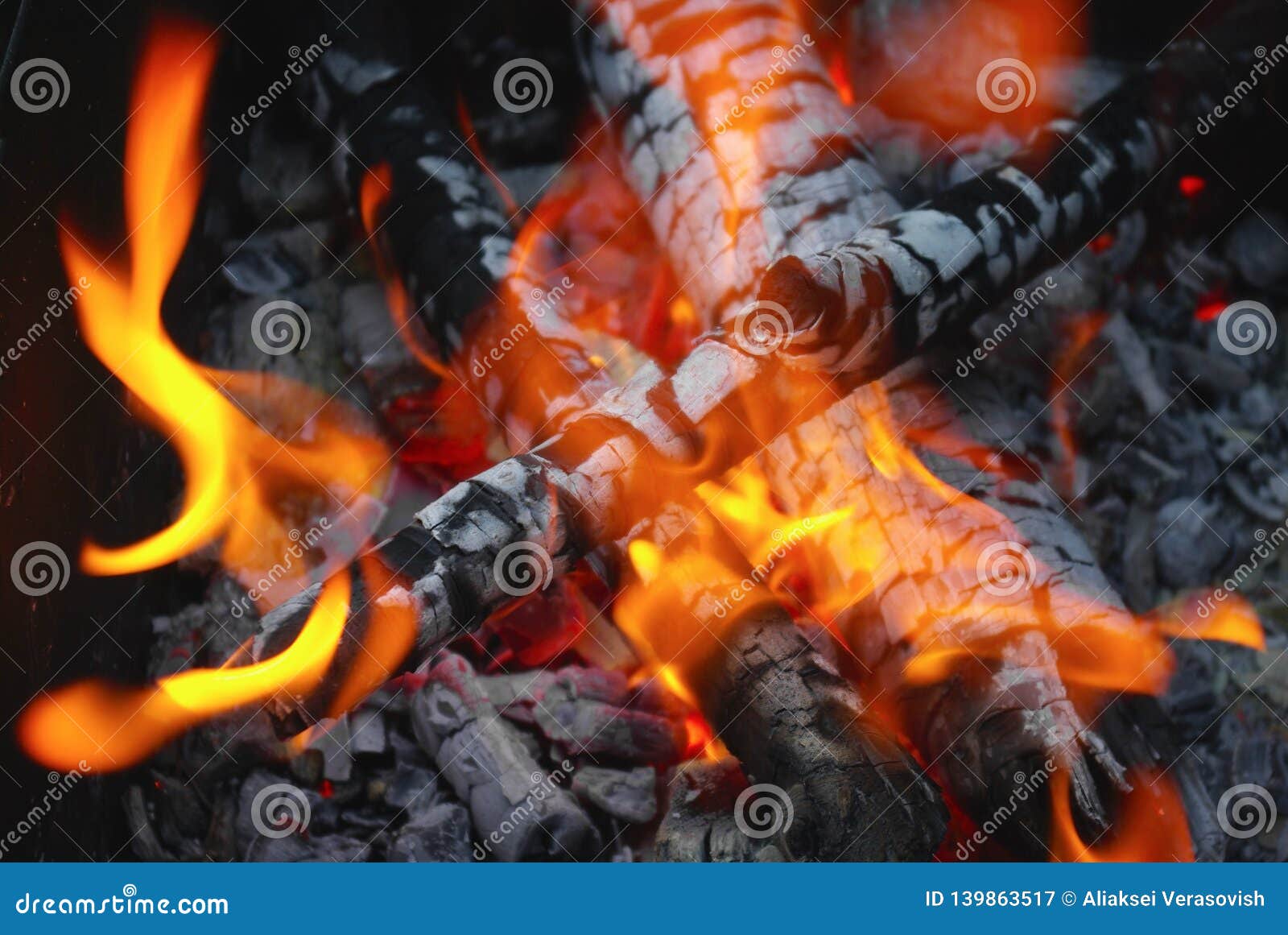 Fire and coals stock image. Image of flare, fiery, bonfire - 139863517