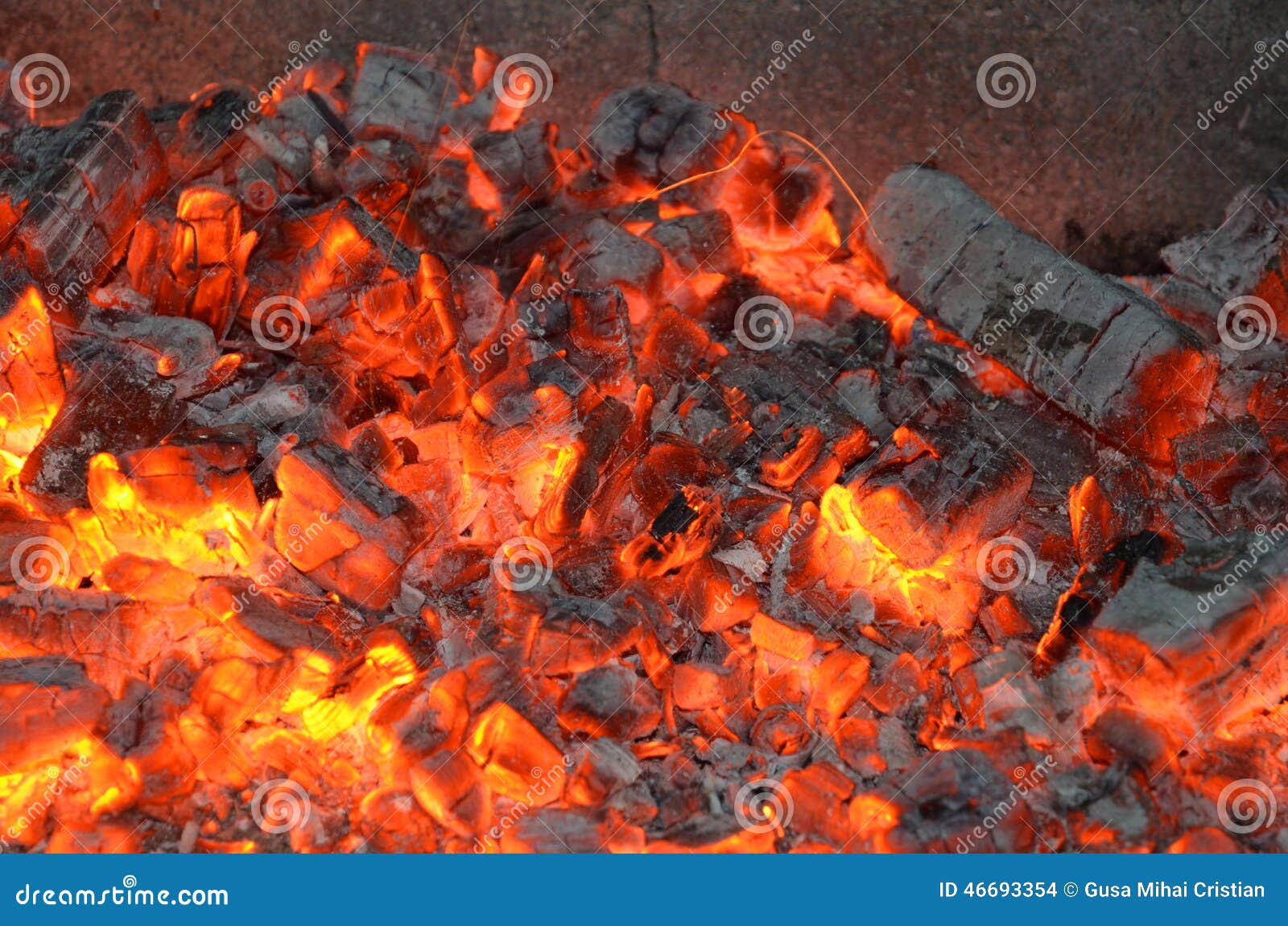 Fire coals stock photo. Image of horizontal, heat, night - 46693354