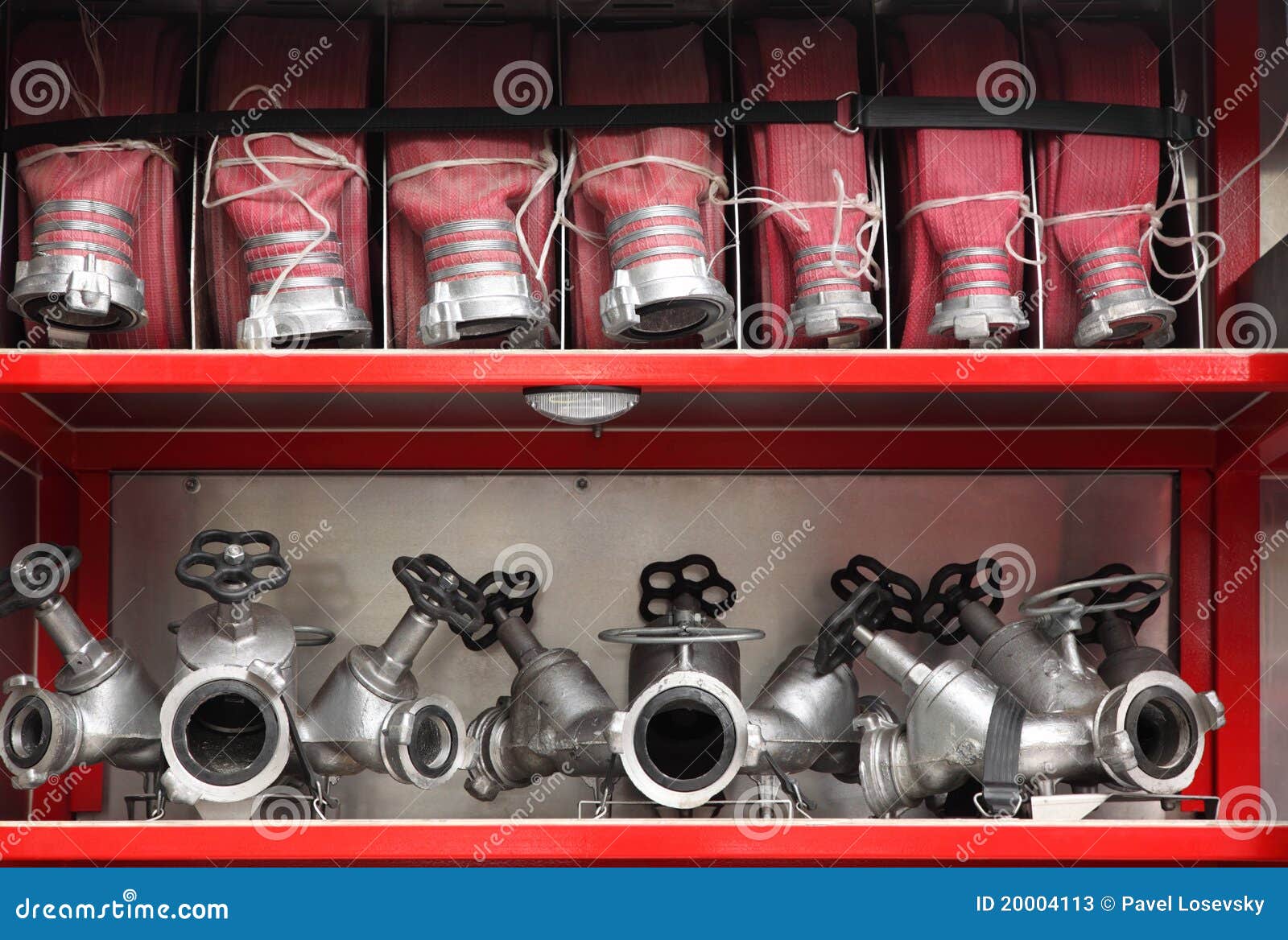 Fire and Hoses Organized Inside Fire Engine Stock Image - Image of help ...
