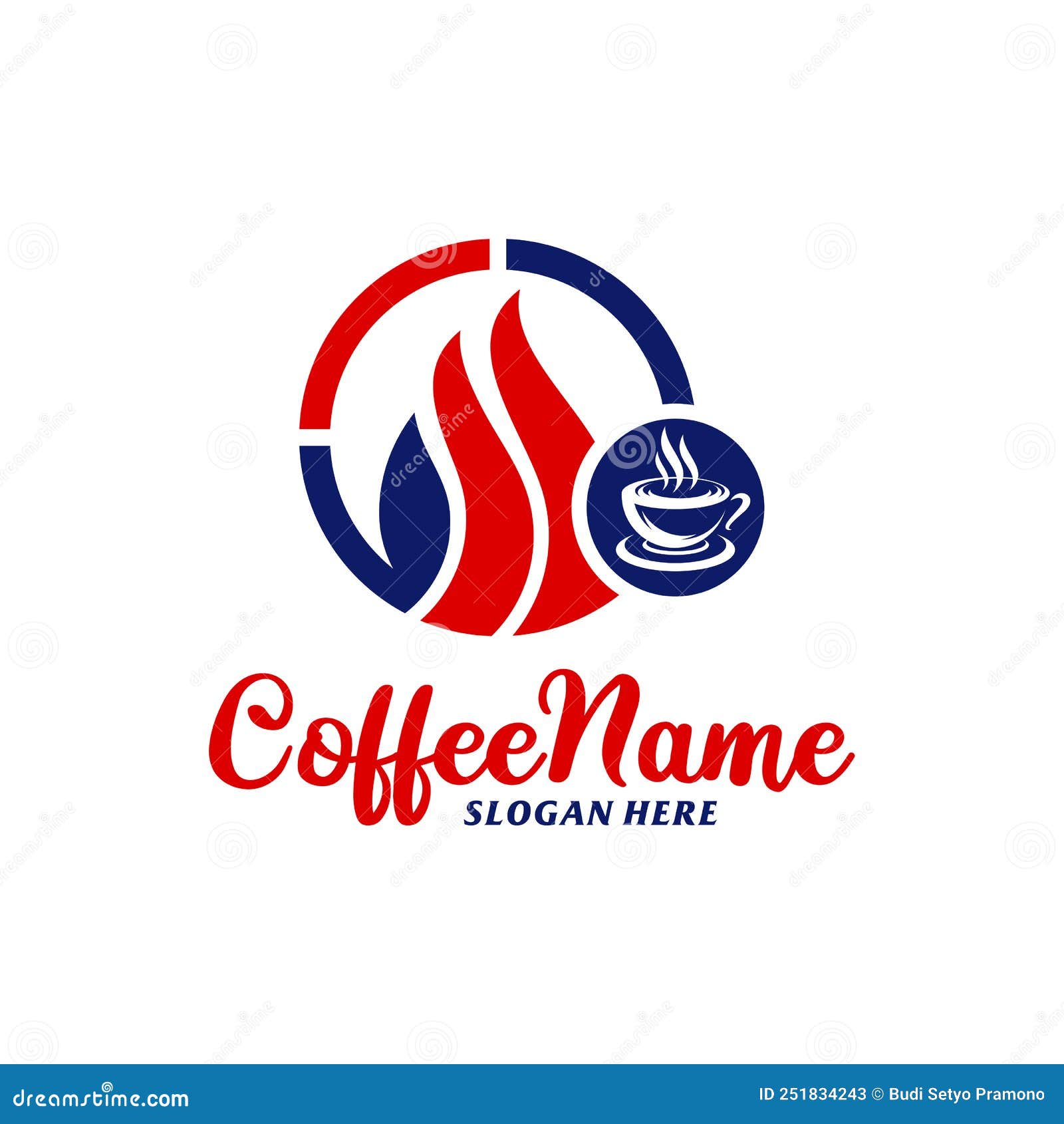 Fire Coffee Logo Design Template. Coffee Fire Logo Concept Vector Stock ...