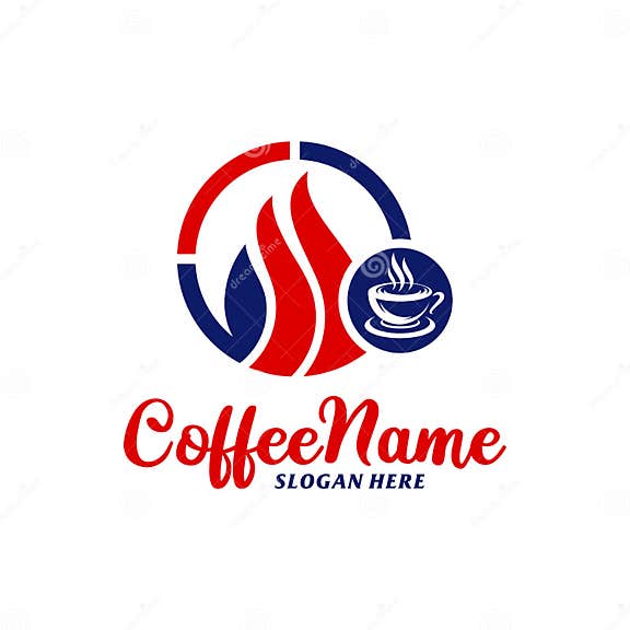 Fire Coffee Logo Design Template. Coffee Fire Logo Concept Vector Stock ...