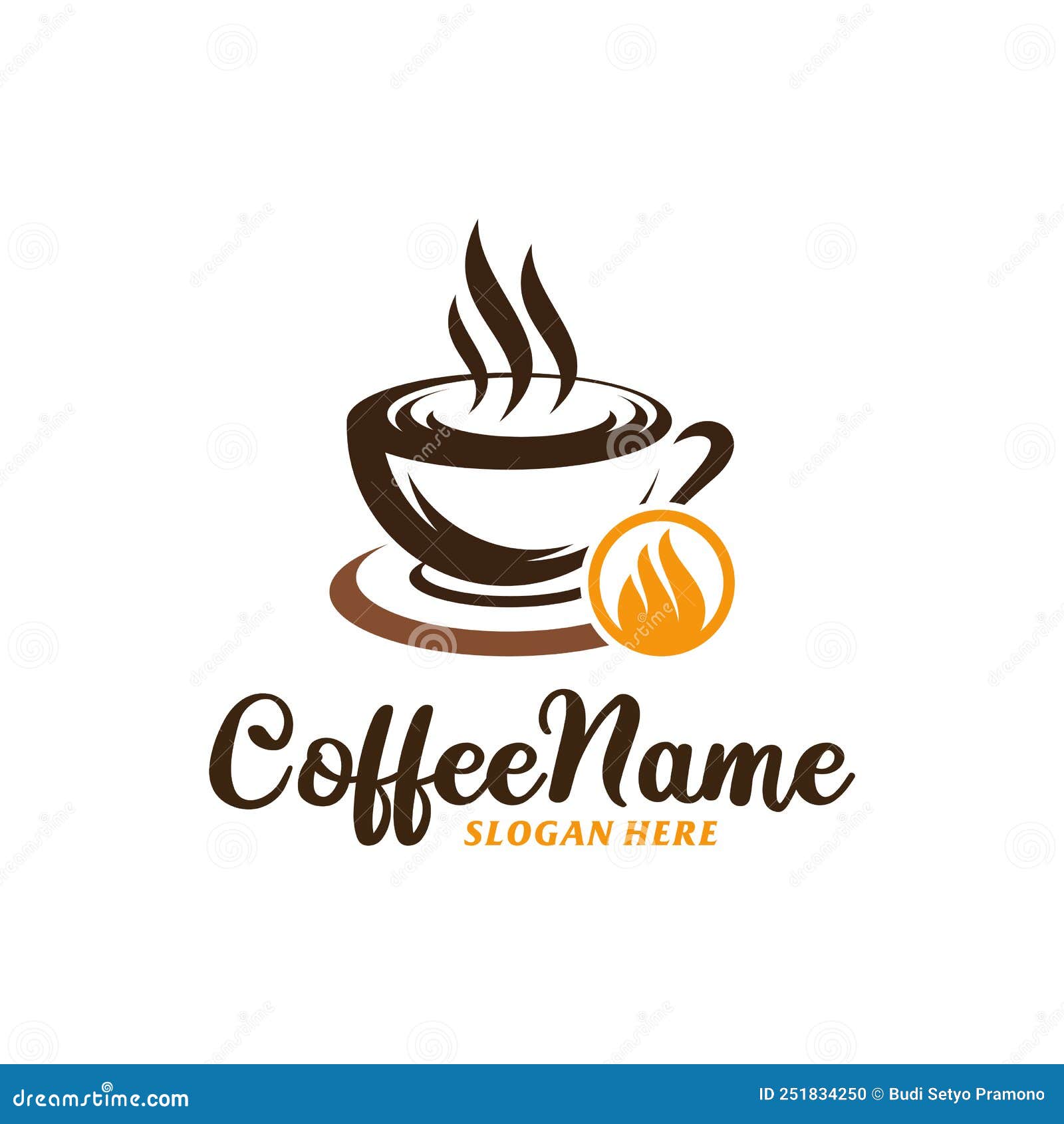 Fire Coffee Logo Design Template. Coffee Fire Logo Concept Vector Stock ...