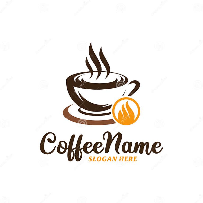 Fire Coffee Logo Design Template. Coffee Fire Logo Concept Vector Stock ...