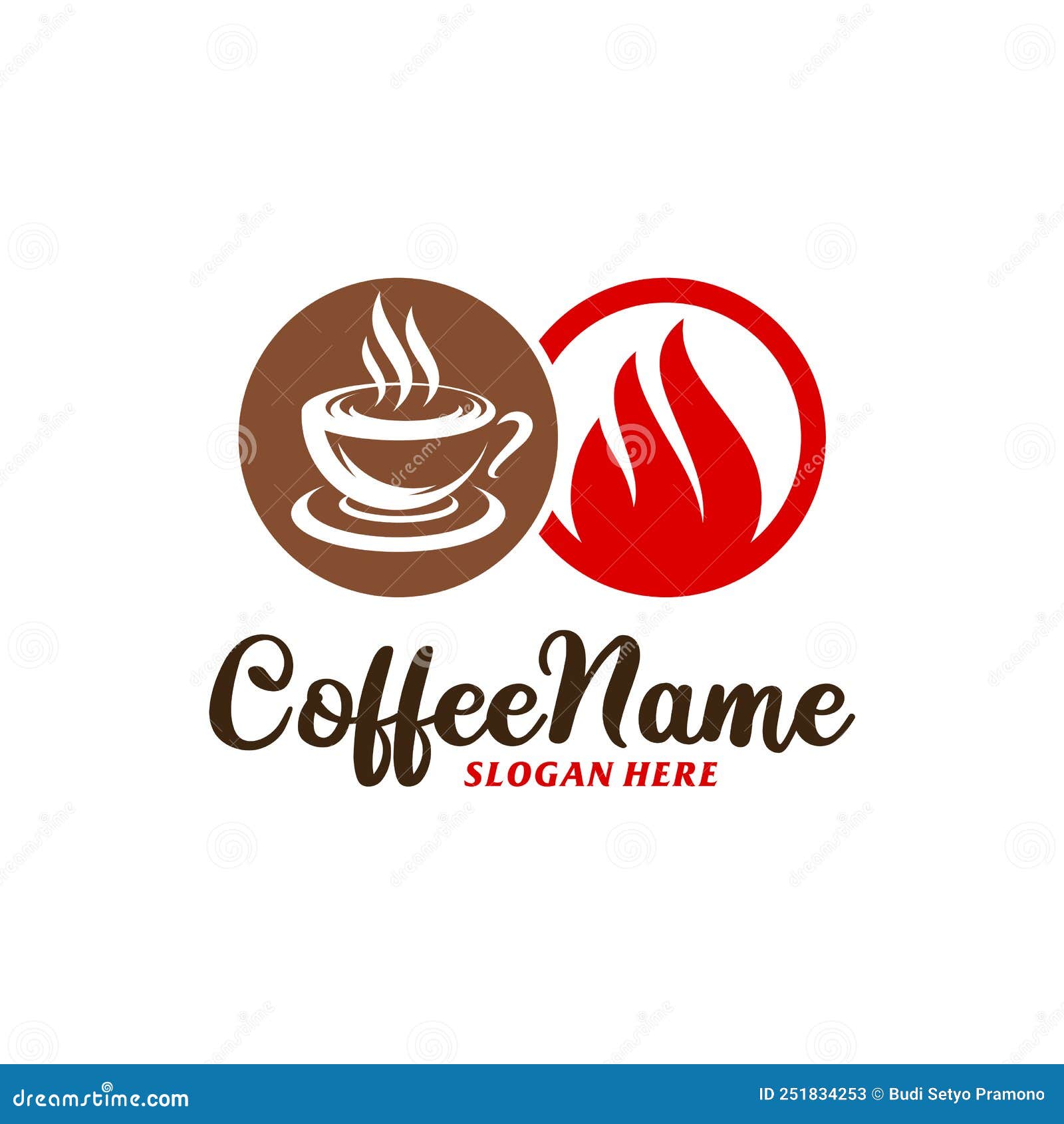 Fire Coffee Logo Design Template. Coffee Fire Logo Concept Vector Stock ...