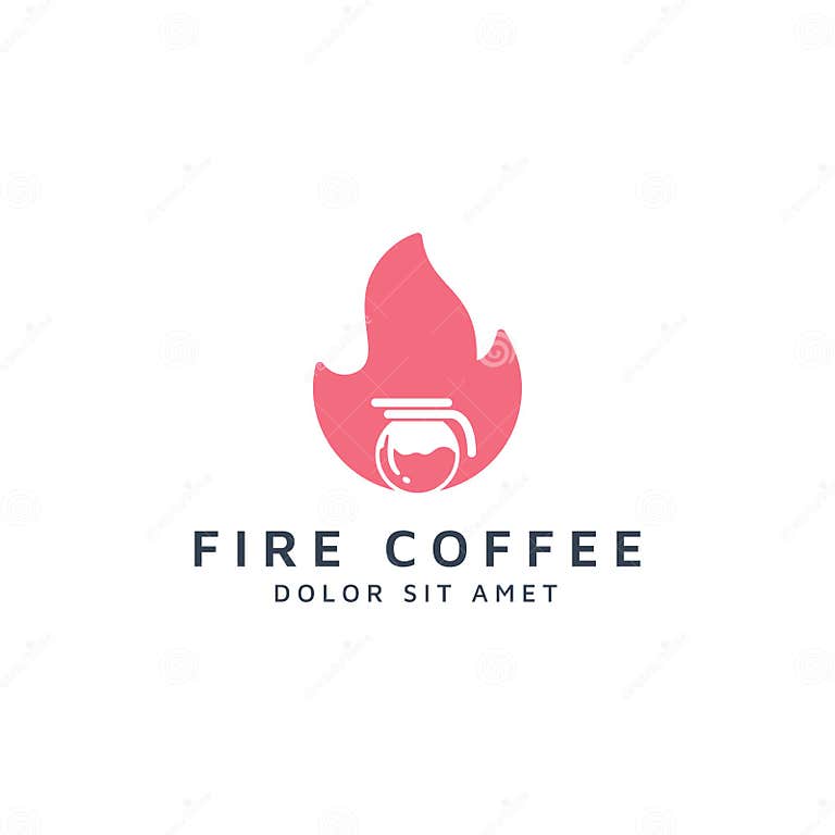 Fire and Coffee Negative Space Logo Design Stock Vector - Illustration ...