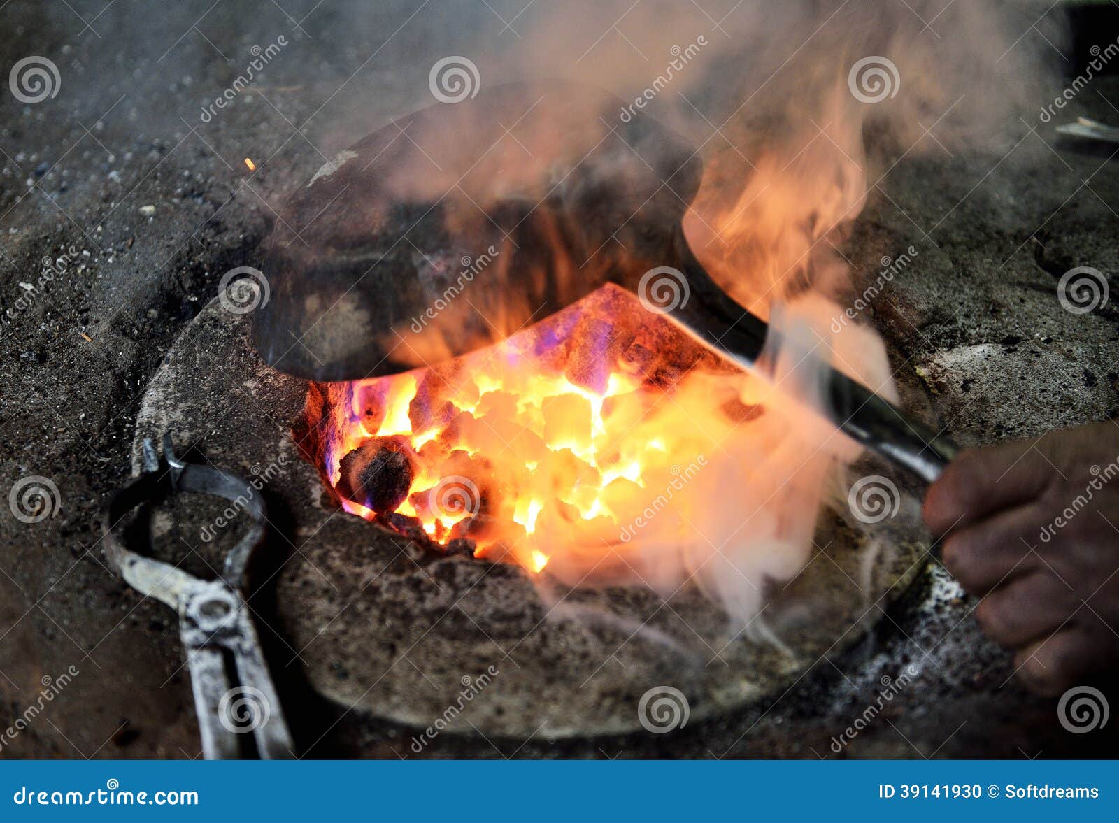 Fire of Coke is Ready To Melt Iron Stock Photo - Image of glowing, glow ...