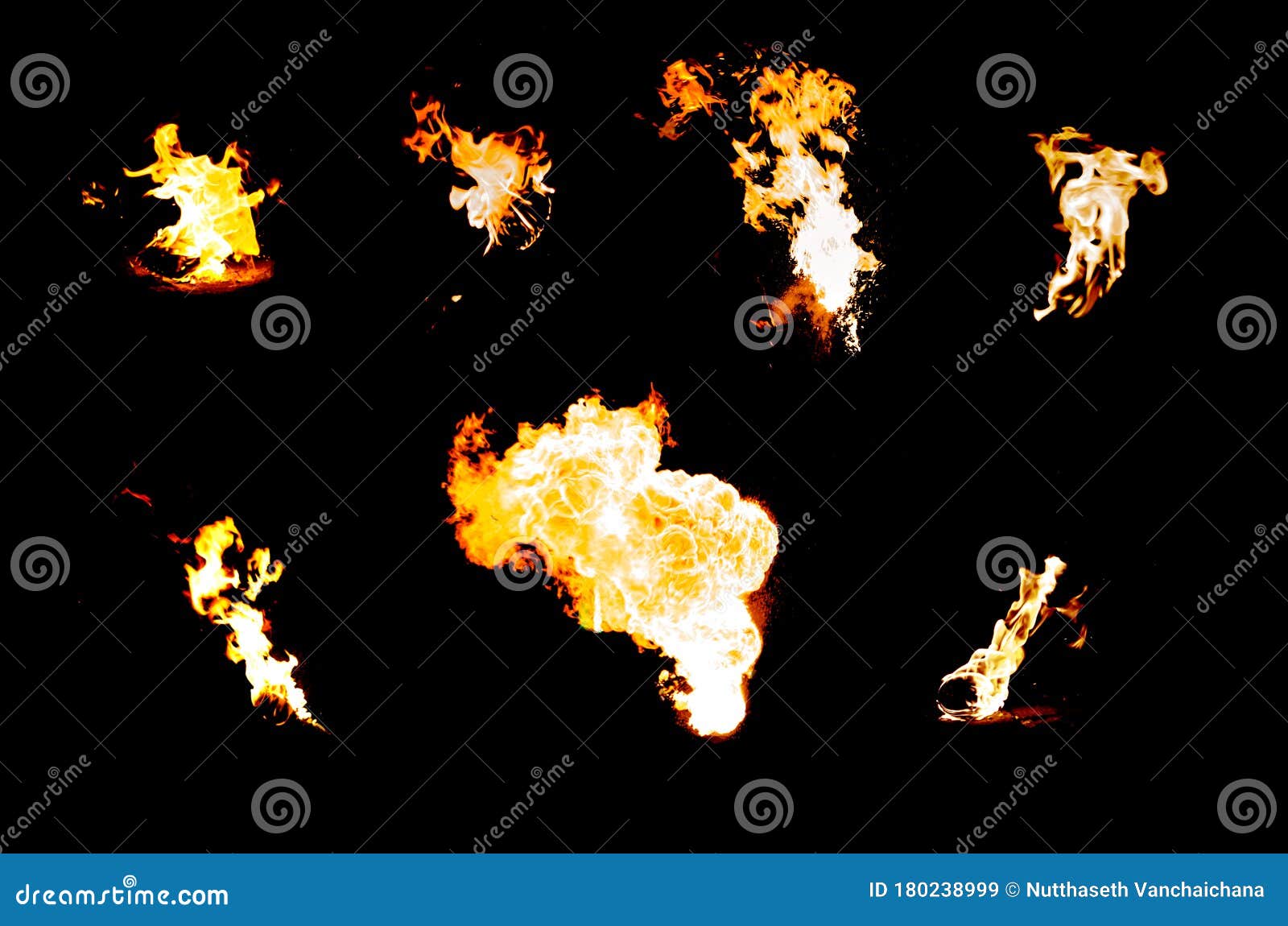 Fire collection isolated. stock image. Image of black - 180238999