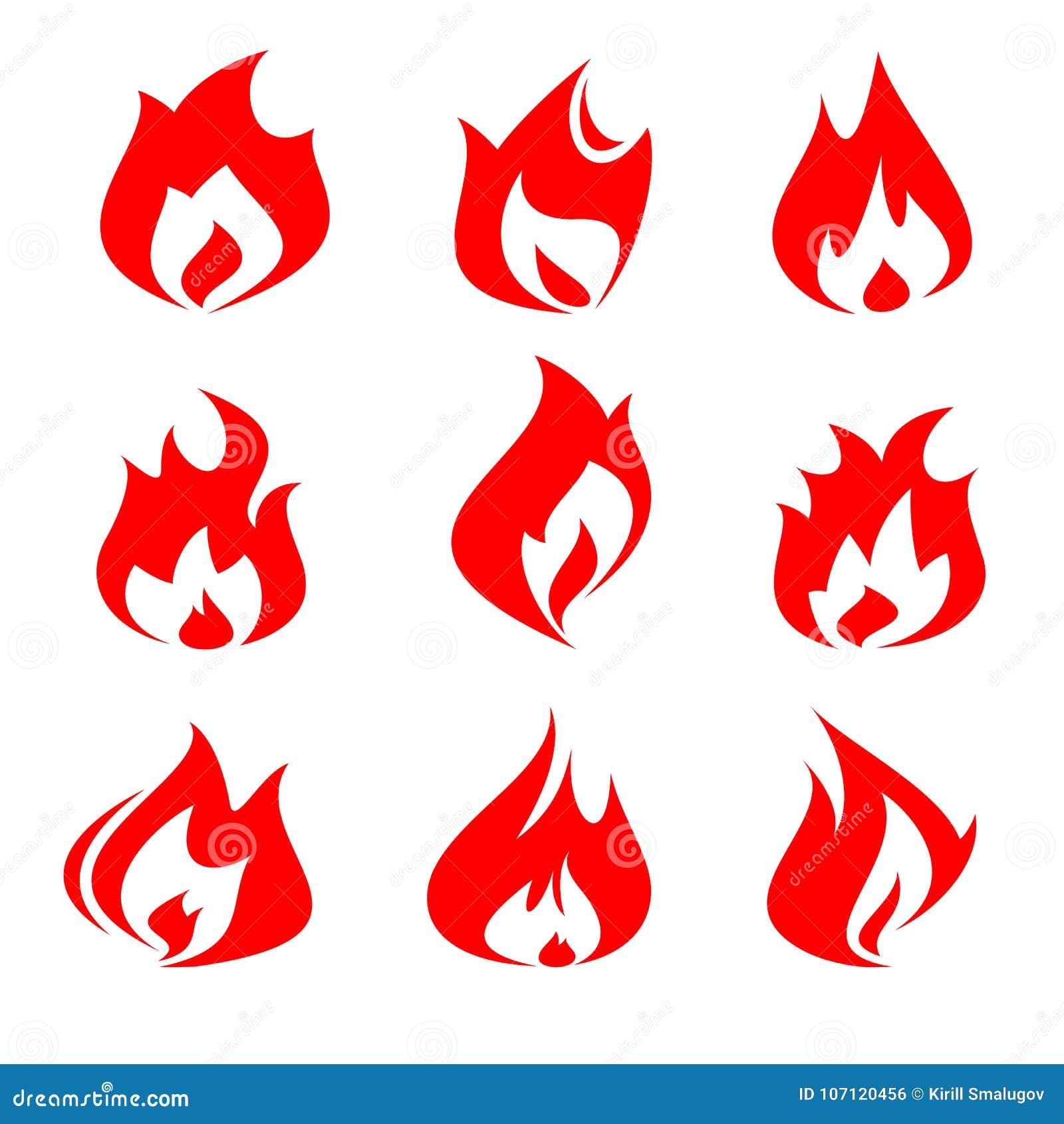 Fire Collection Set. Vector Stock Vector - Illustration of element ...
