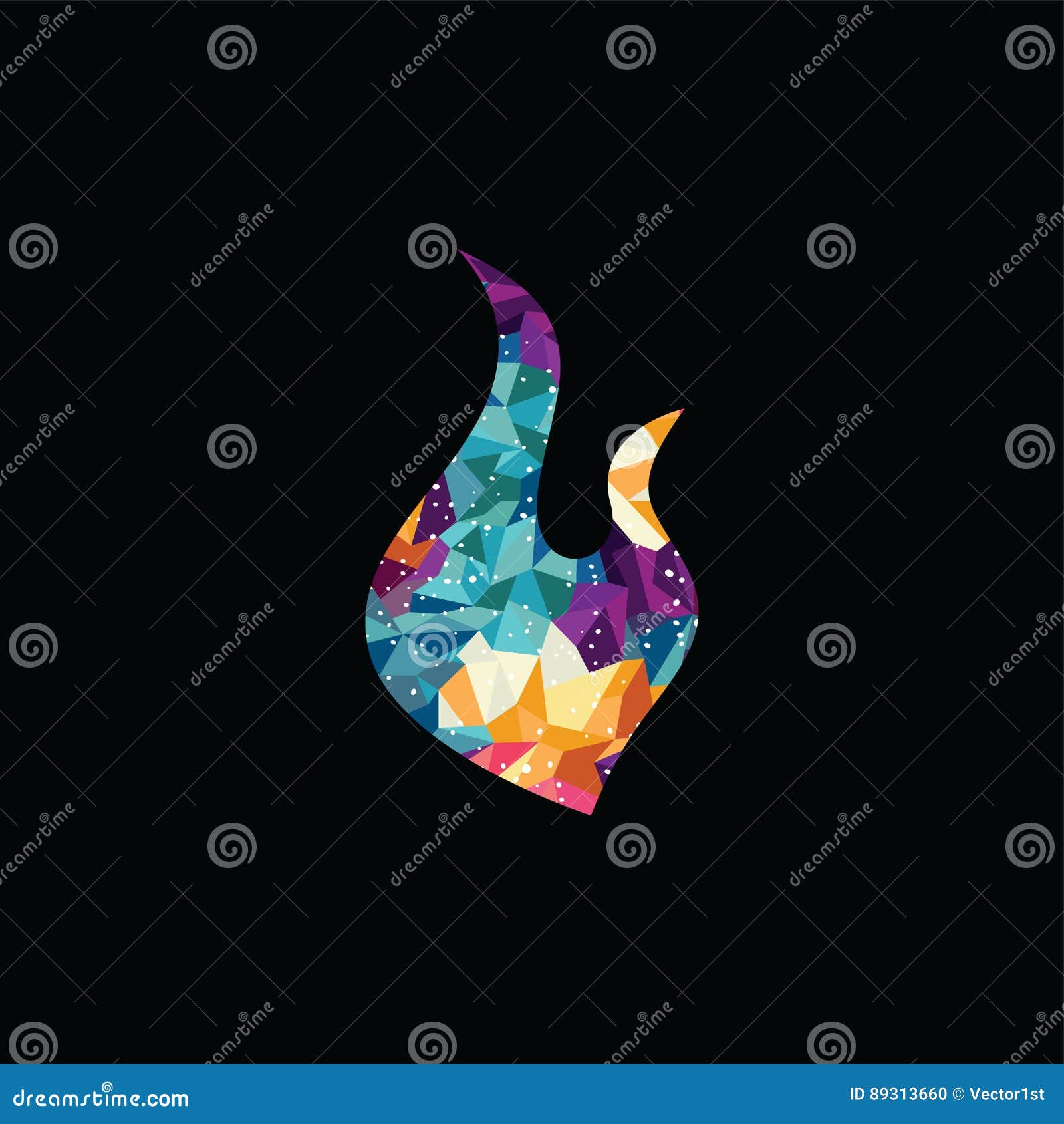 Fire Colorful Triangle Geometrical Logo Logotype Template Stock Vector ...