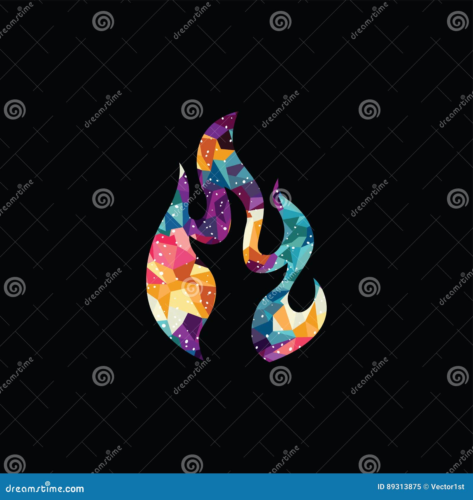 Fire Colorful Triangle Geometrical Logo Logotype Template Stock Vector ...
